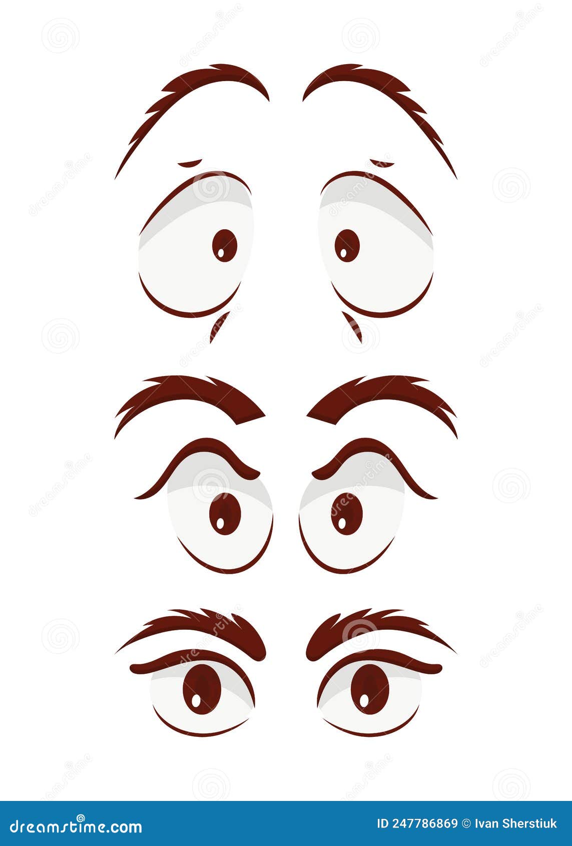 Set of Eyes in Flat Style. Isolated. Vector Illustration. Stock Vector ...