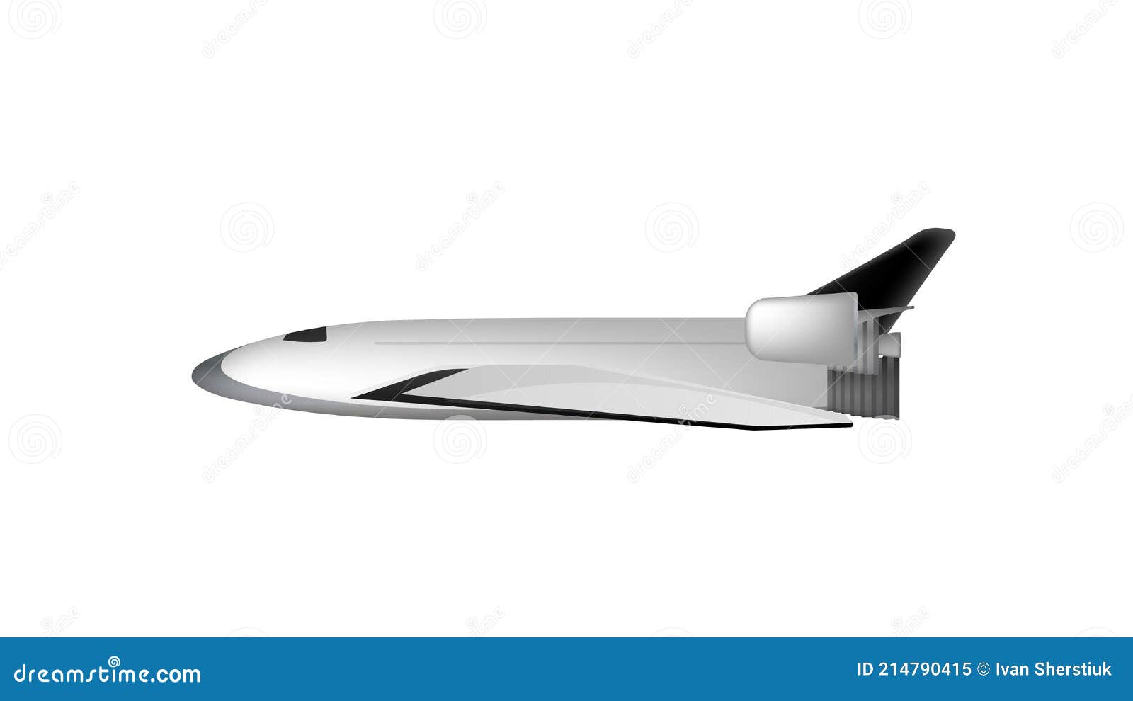 Space Shuttle. Fighter Isolated on a White Background. Side View. Space ...