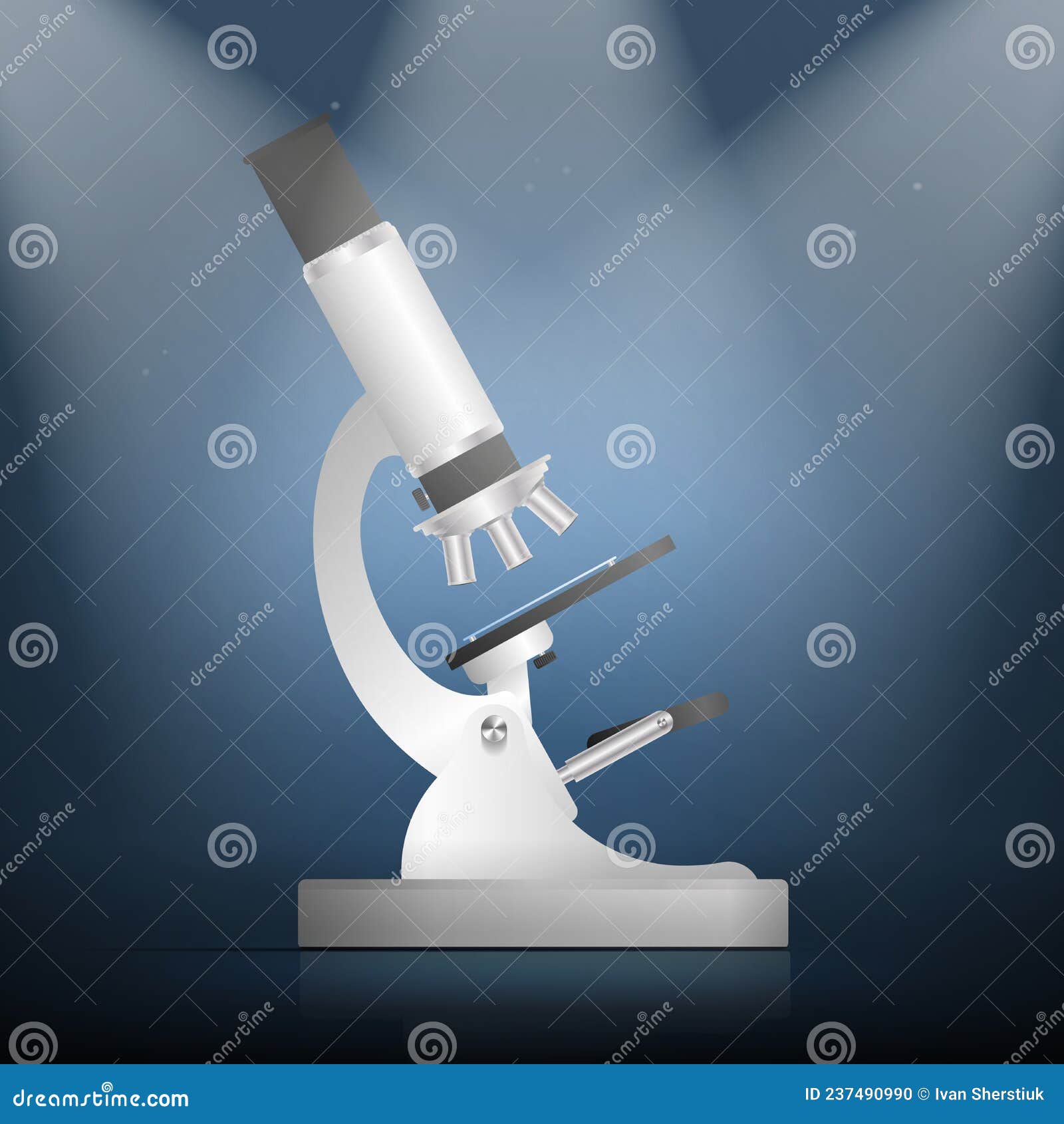 Vector Realistic Microscope. Laboratory Research, Microorganisms, Microbiology Concept. Stock ...