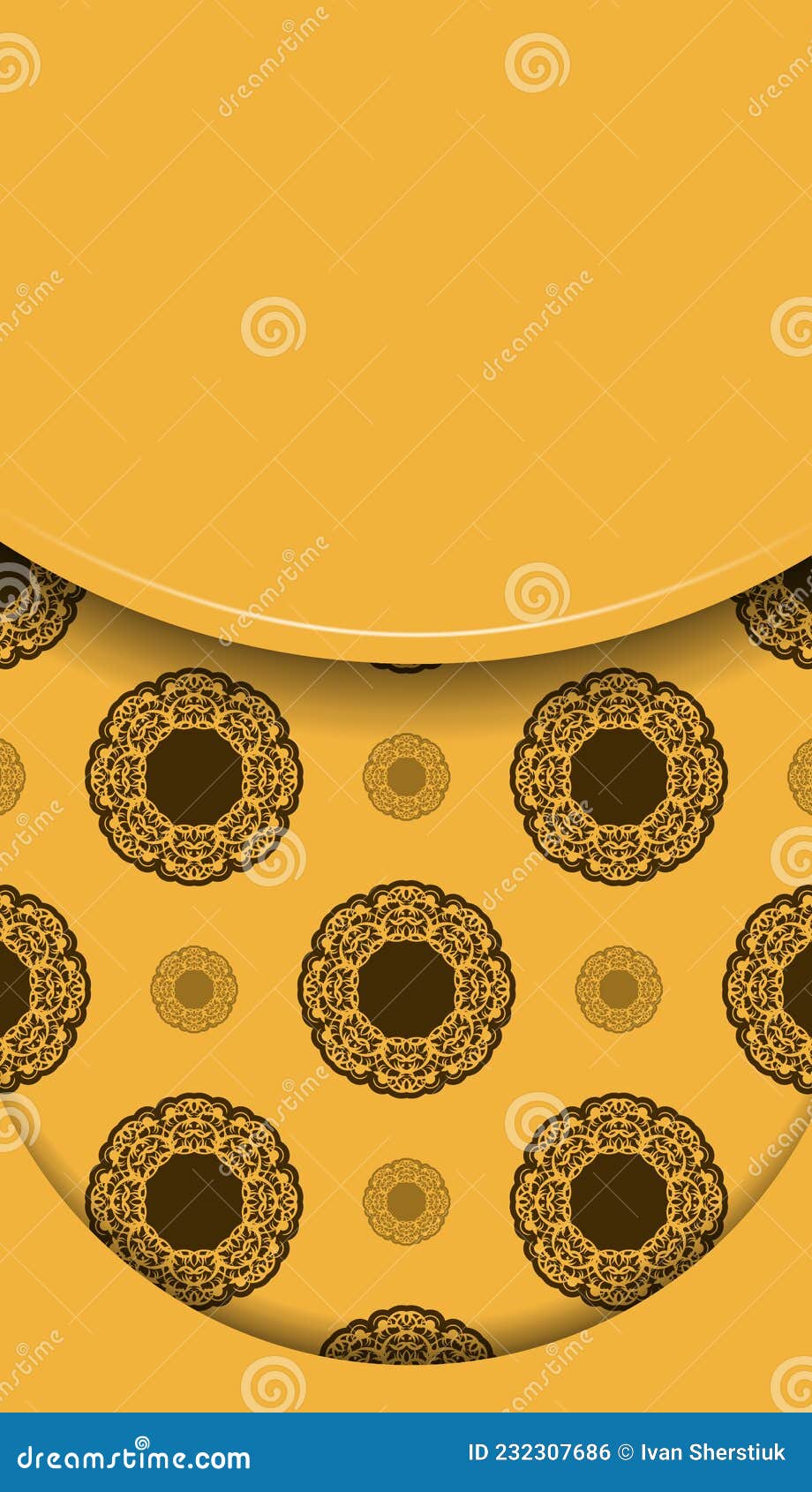 Yellow Background with Greek Brown Pattern for Design Under Your Logo ...