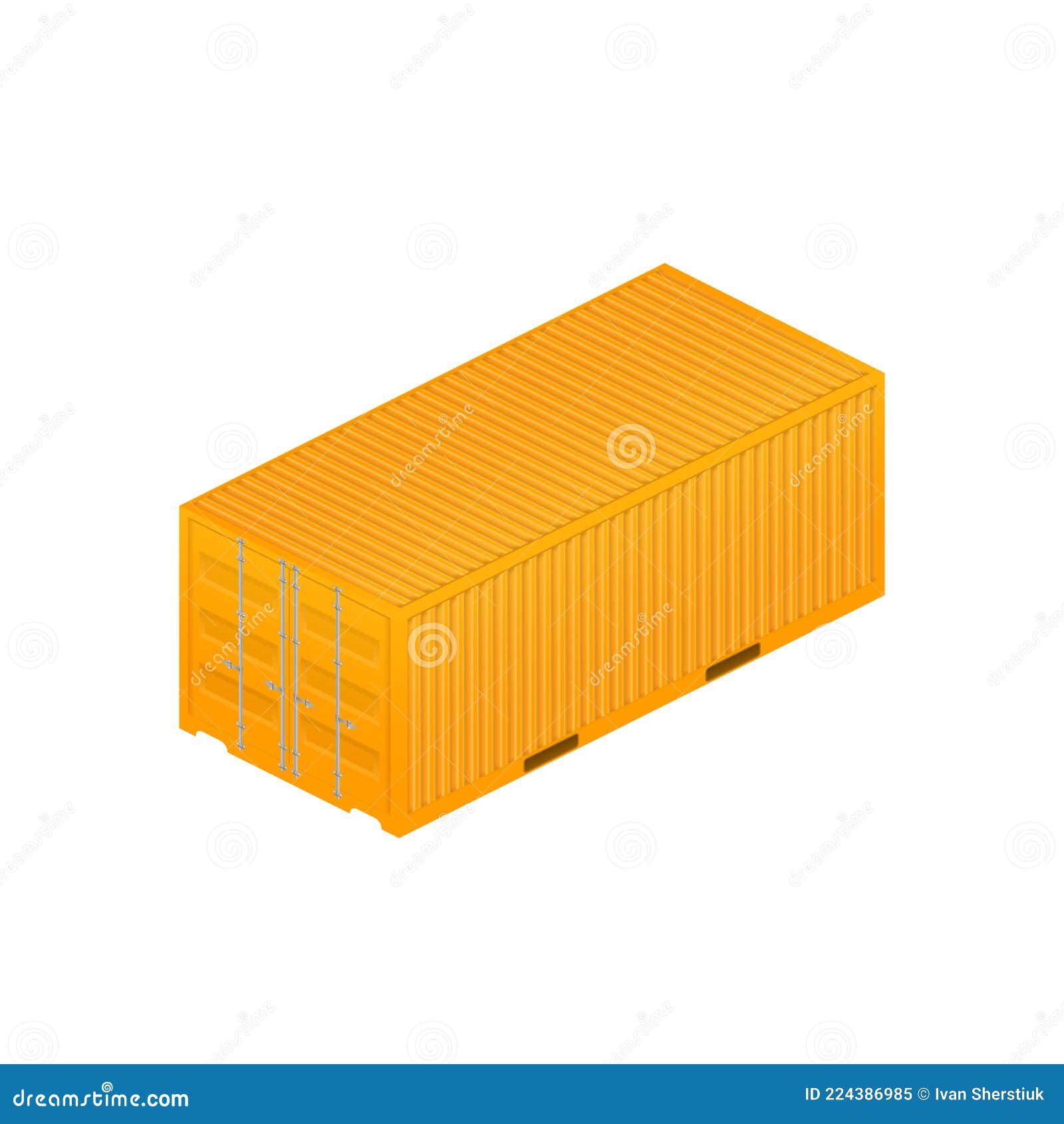 Yellow Freight Container. Large Container for a Ship Isolated on a ...