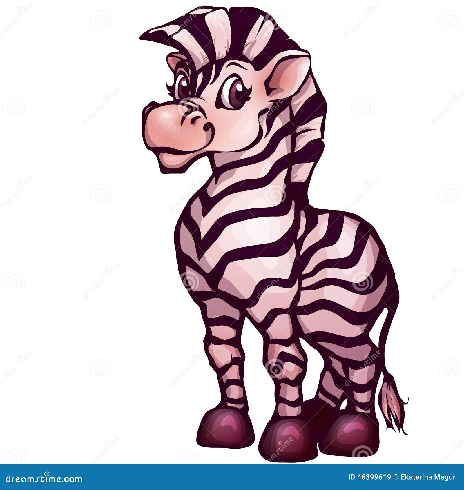 Vector Illustration of Zebra in Cartoon Style Stock Vector ...
