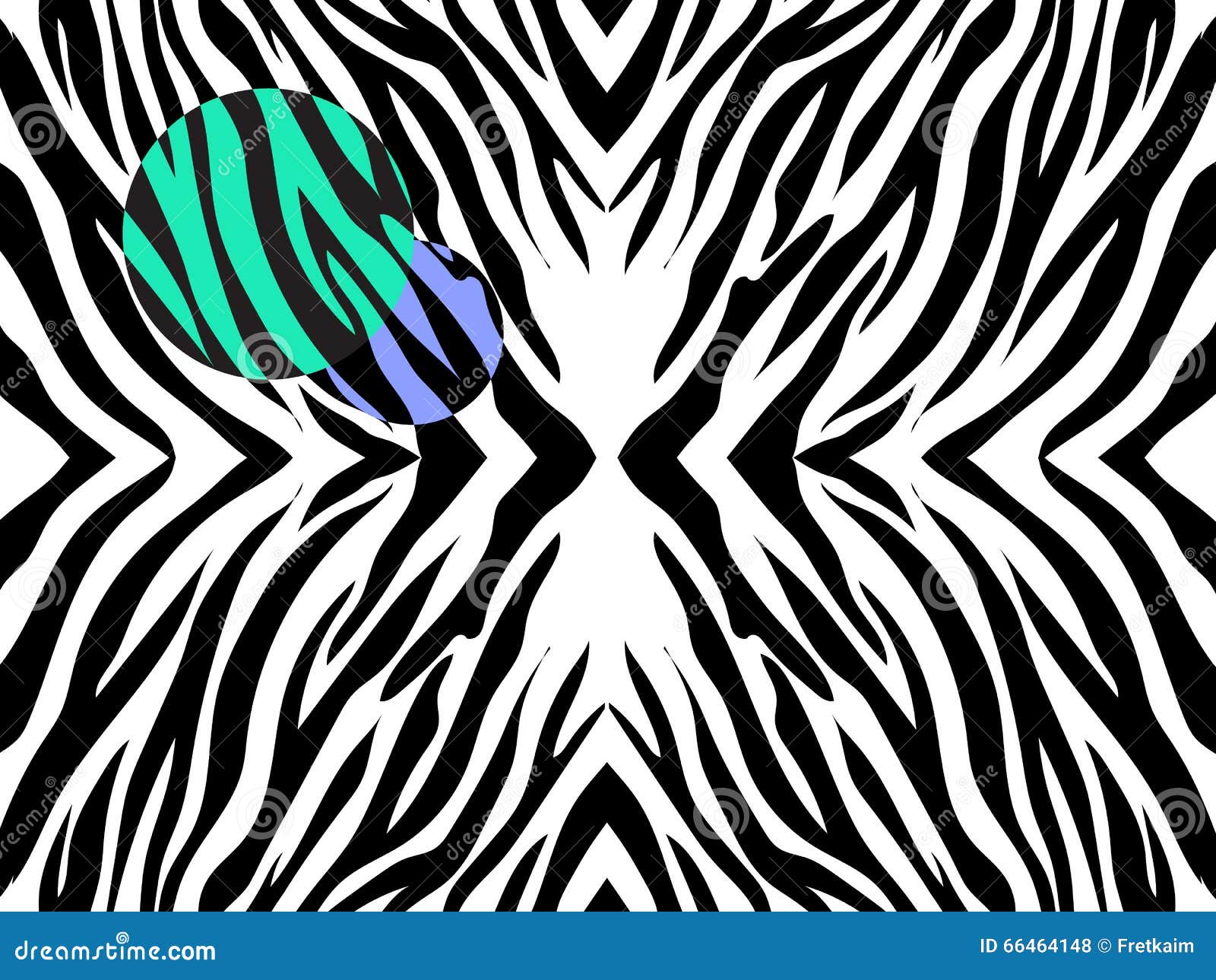 Vector Illustration of Zebra Print on White Background with Colored ...