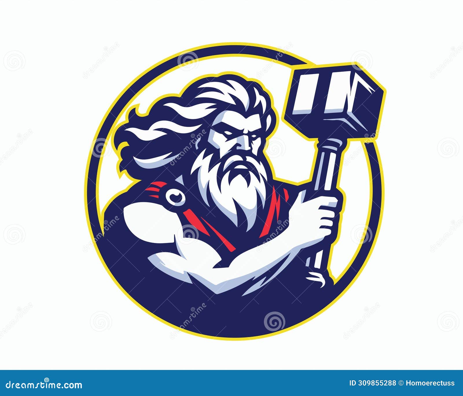 Zeus Thunder God Mascot Esport Logo Design Illustrations Vector ...