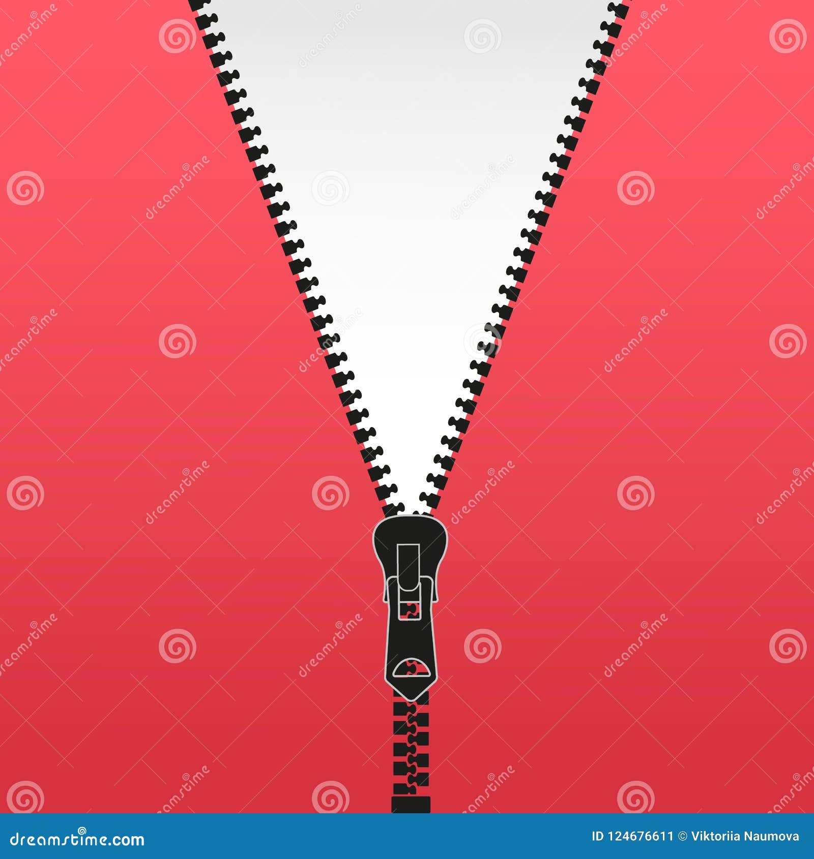 Vector Illustration. Zippered Lock and Unlock. Closed and Open Zipper ...