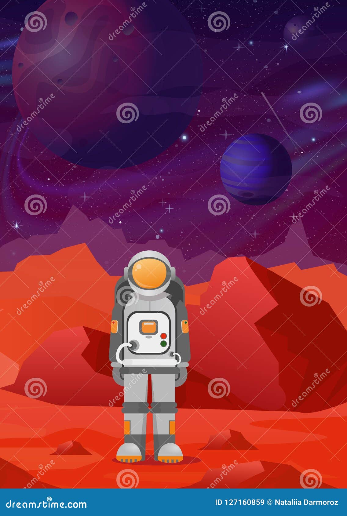 Animated Astronaut On Mars