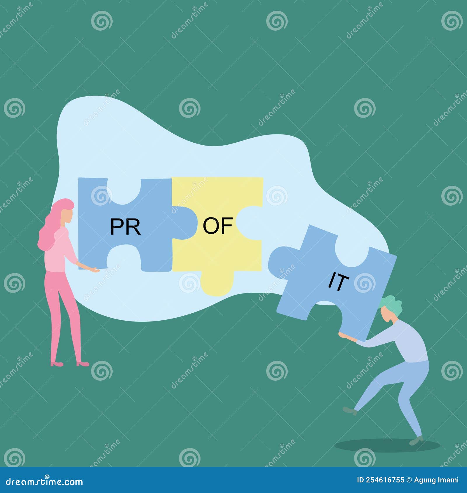 Vector Illustrations Background Puzzle Makes the Company Profit Better ...