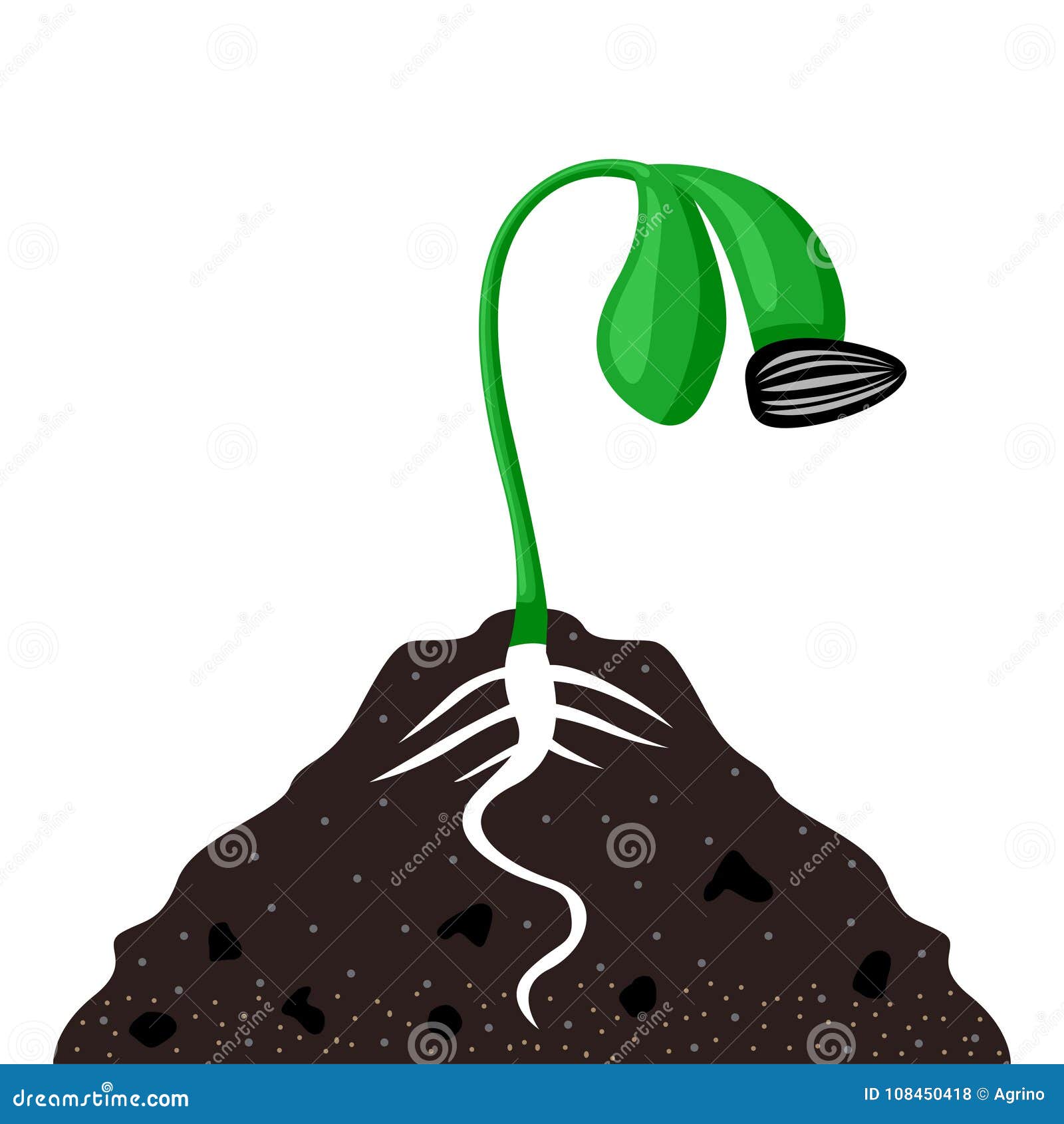 Cartoon sprout in ground stock vector. Illustration of icon - 108450418