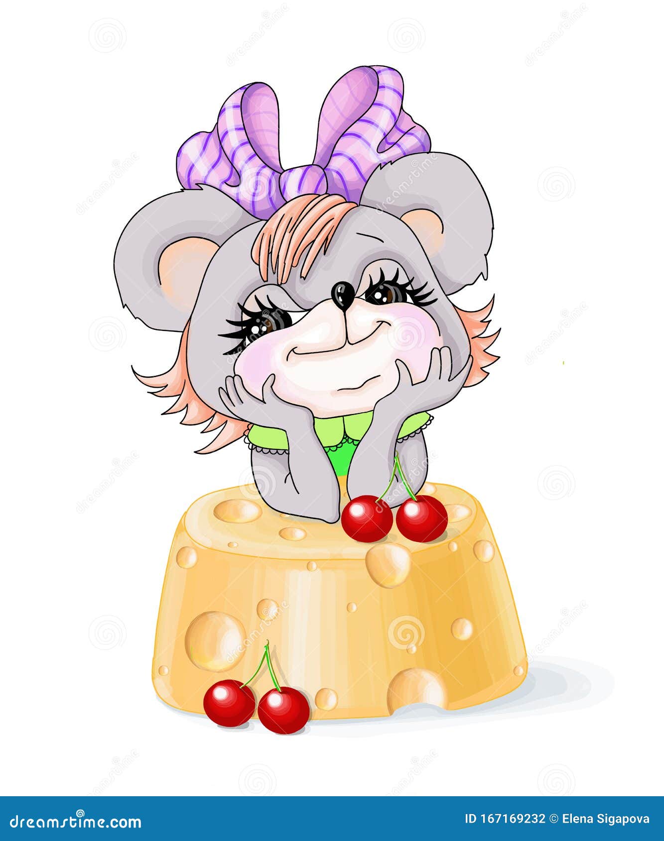 Vector Illustrations of Cute Mouse in Cheese,east Stock Vector ...