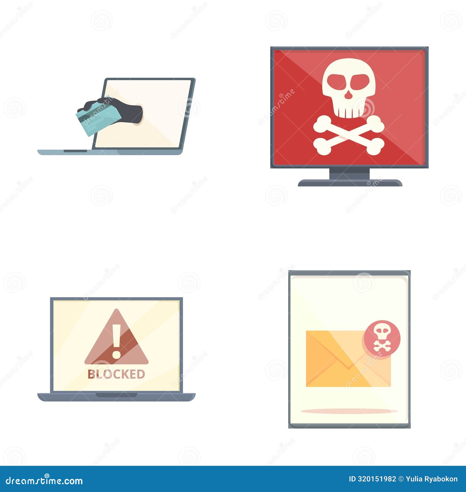 Set of Computer Security Icons Stock Vector - Illustration of ...