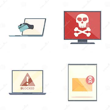 Set of Computer Security Icons Stock Vector - Illustration of ...