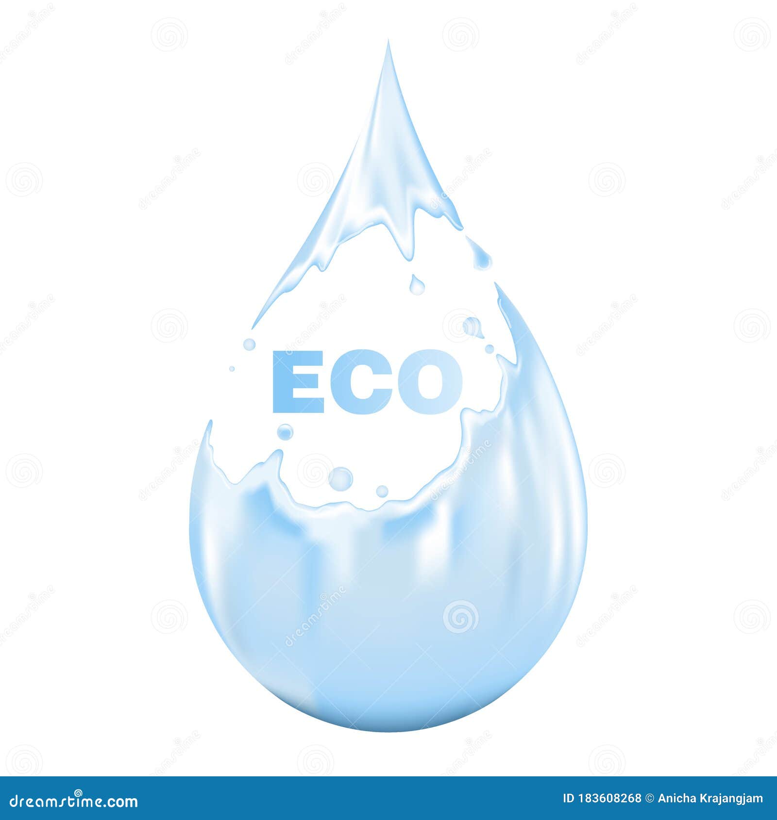 Vector Illustrations of Drop Shape on White Background. EPS 10 Stock ...