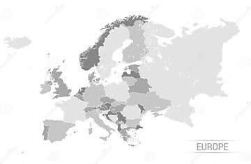 Grey Europe Map Vector Illustrations Stock Vector - Illustration of ...