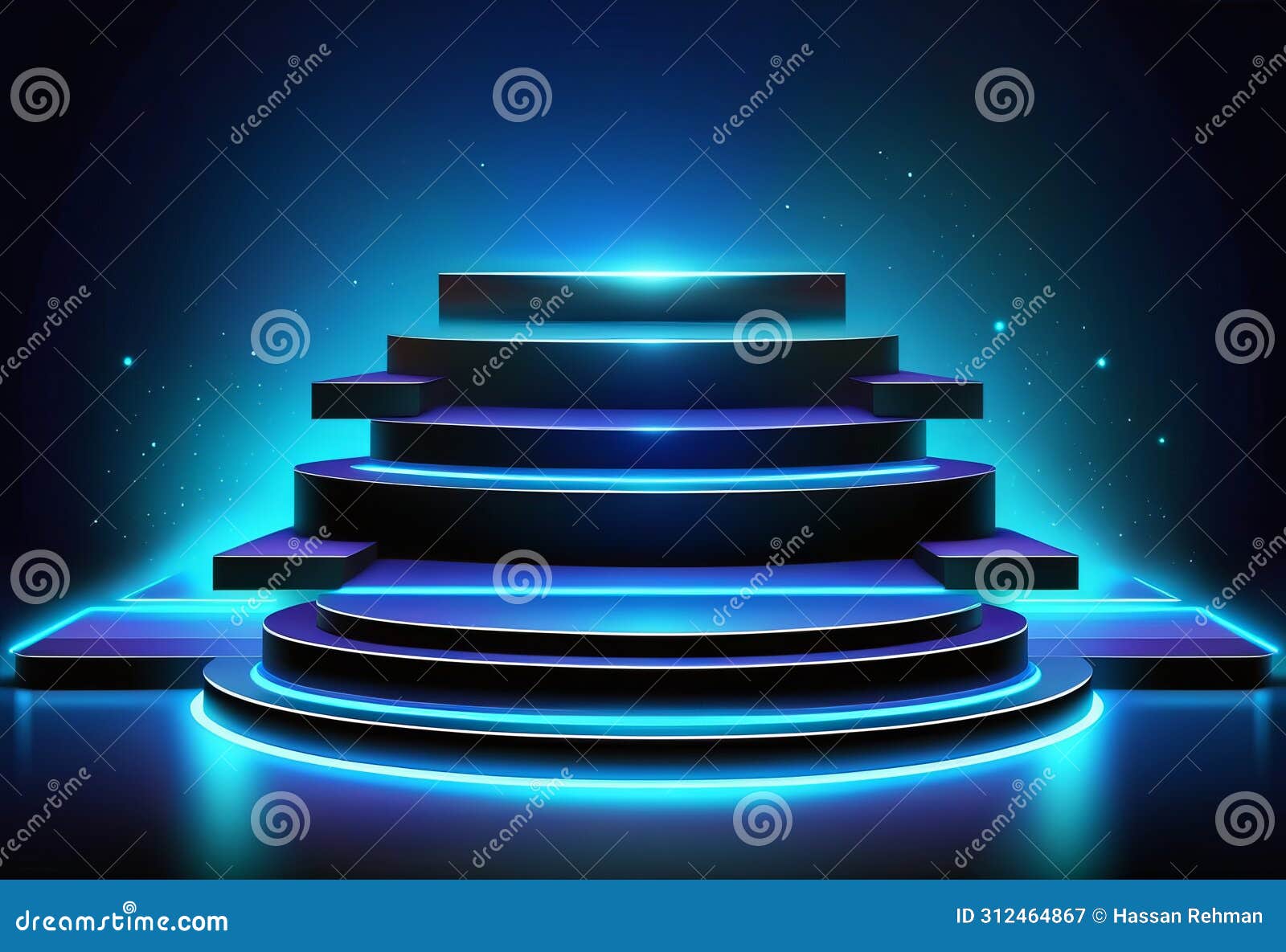 Vector Illustrations of Futuristic Digital Technology Stage with ...