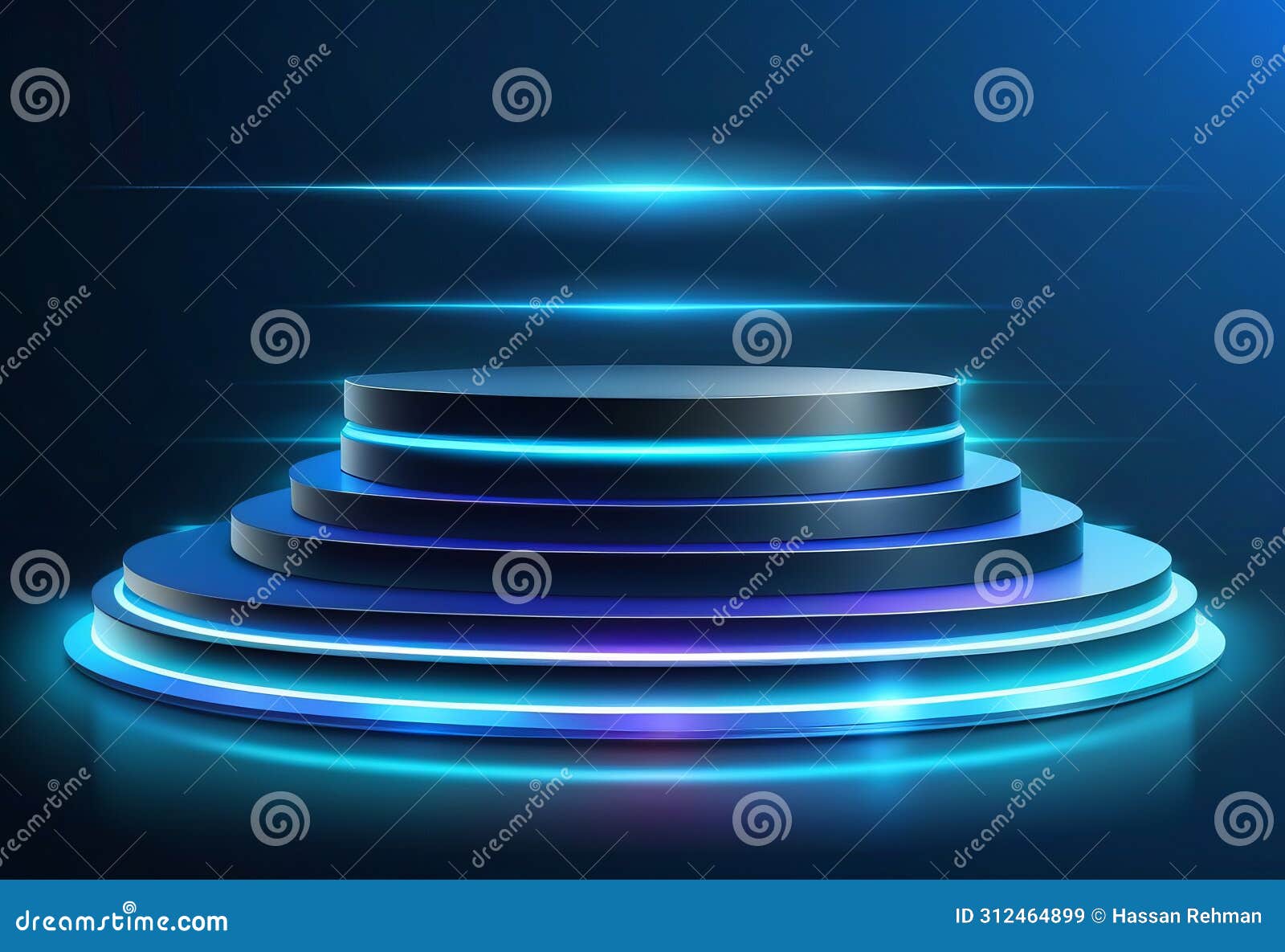 Vector Illustrations of Futuristic Digital Technology Stage with ...