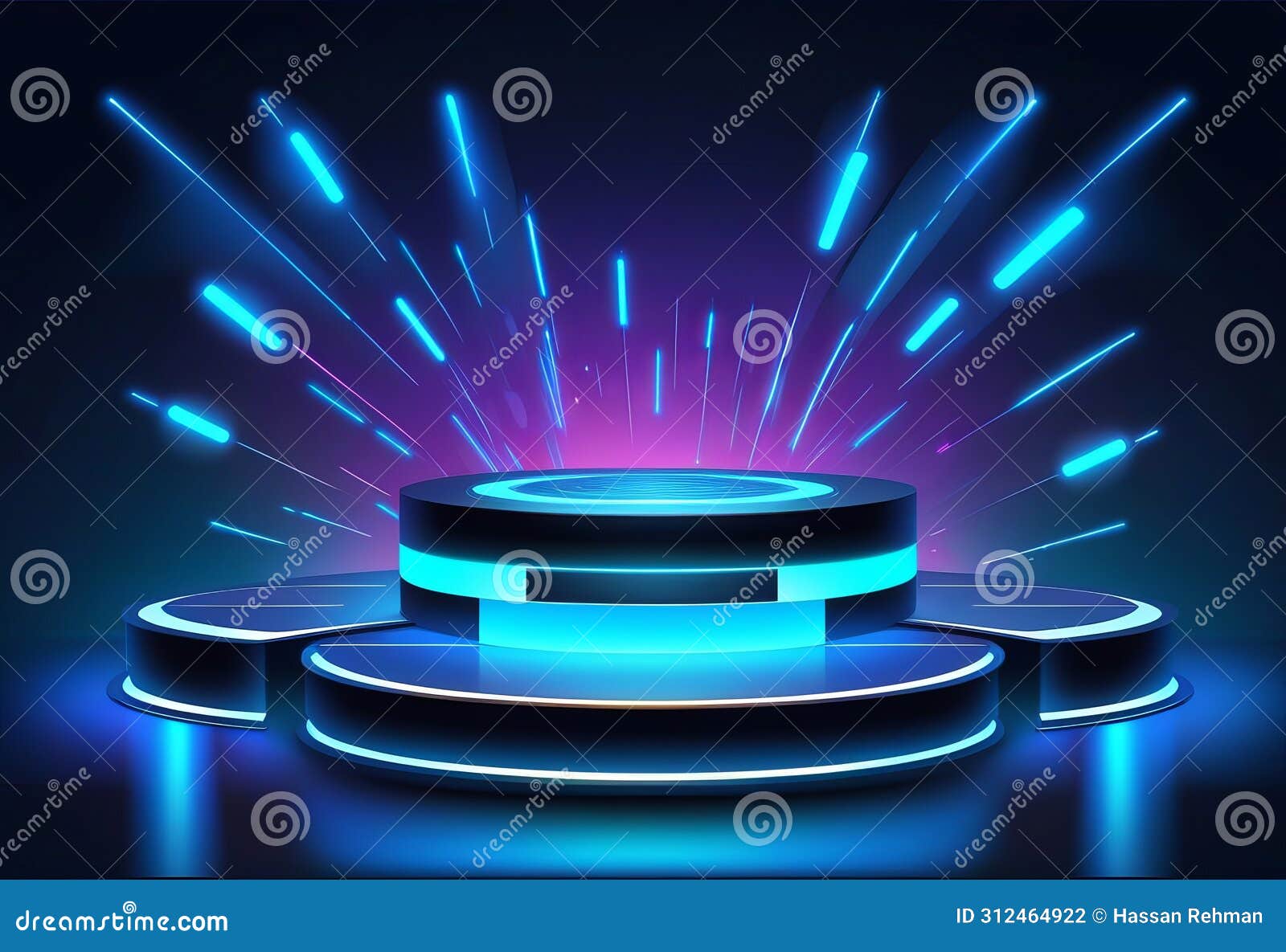 Vector Illustrations of Futuristic Digital Technology Stage with ...