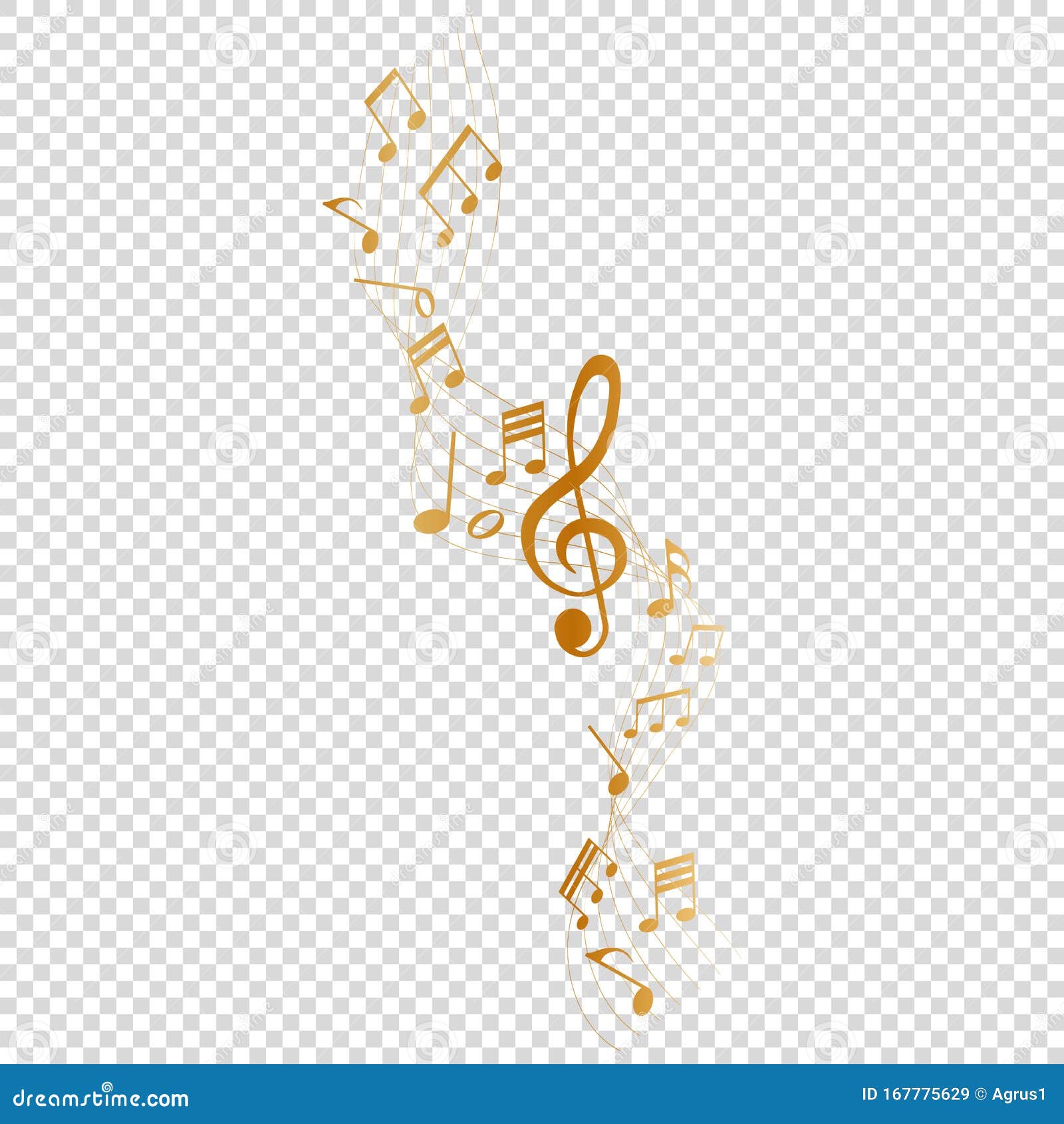 Vector Illustrations of Golden Musical Notes Stock Vector ...