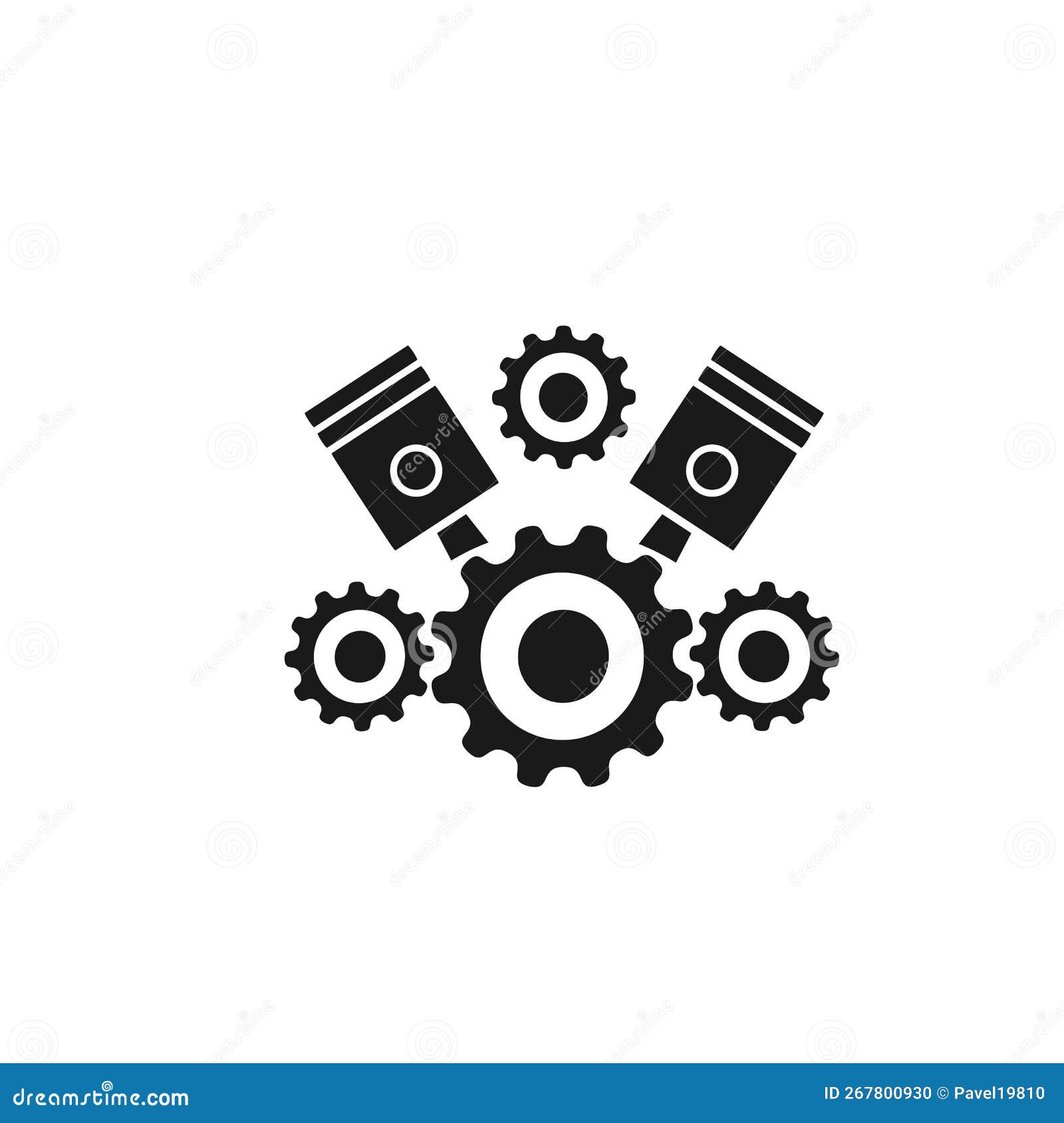 Vector Illustrations, Icons, Logos with Car Parts. the Engine of the ...