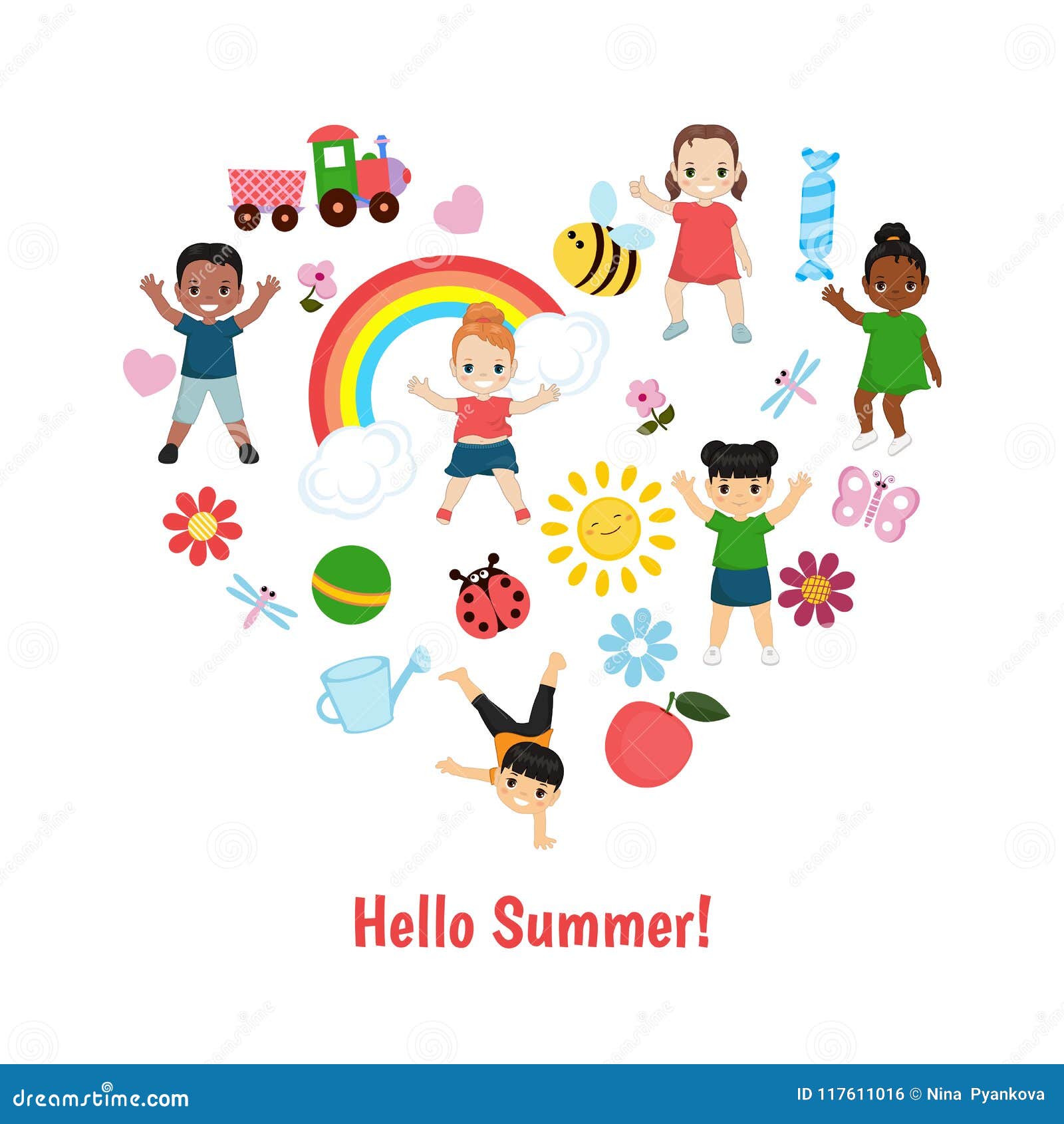 Vector Illustrations with Kids Icons. Stock Vector - Illustration of ...