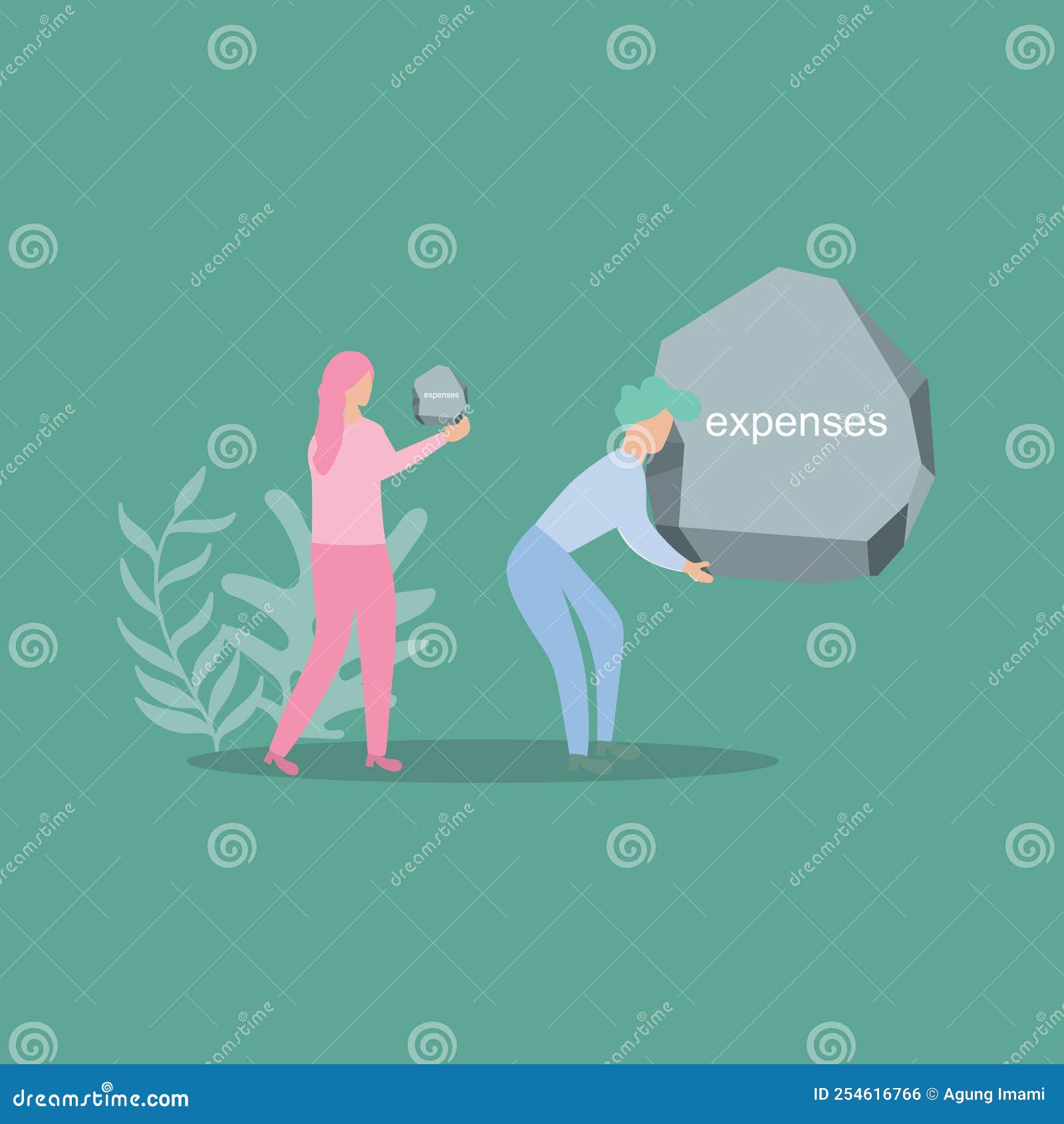 Vector Illustrations Large Expenses Will Be Burdensome and Small ...