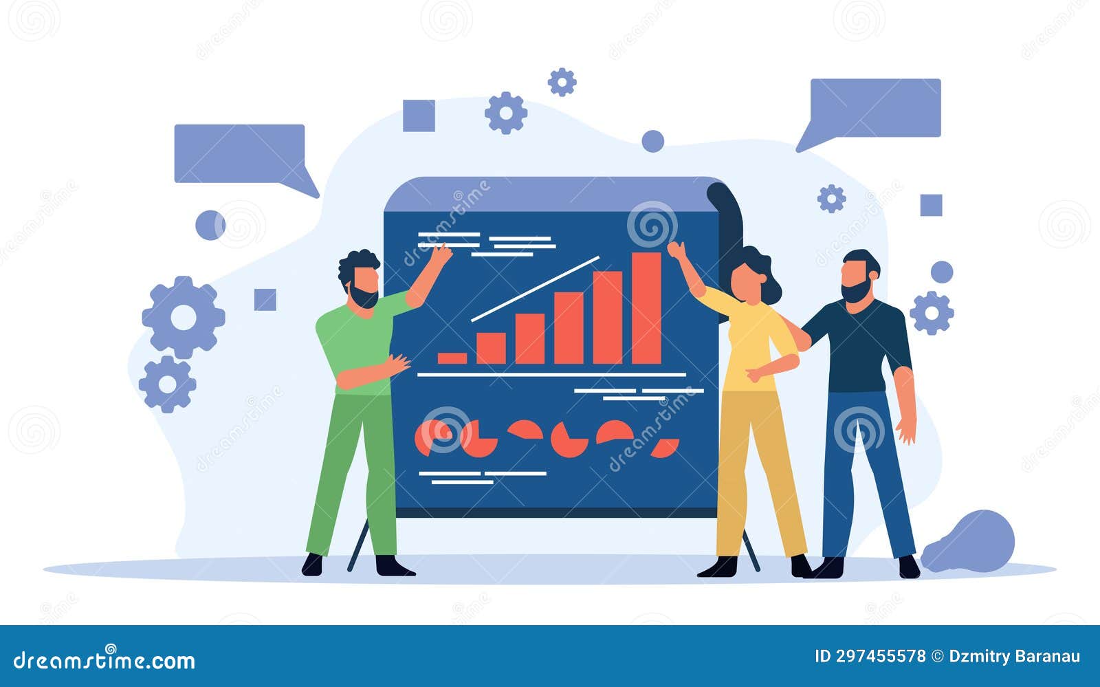 Vector Illustrations with People and Data Analysis Technology ...