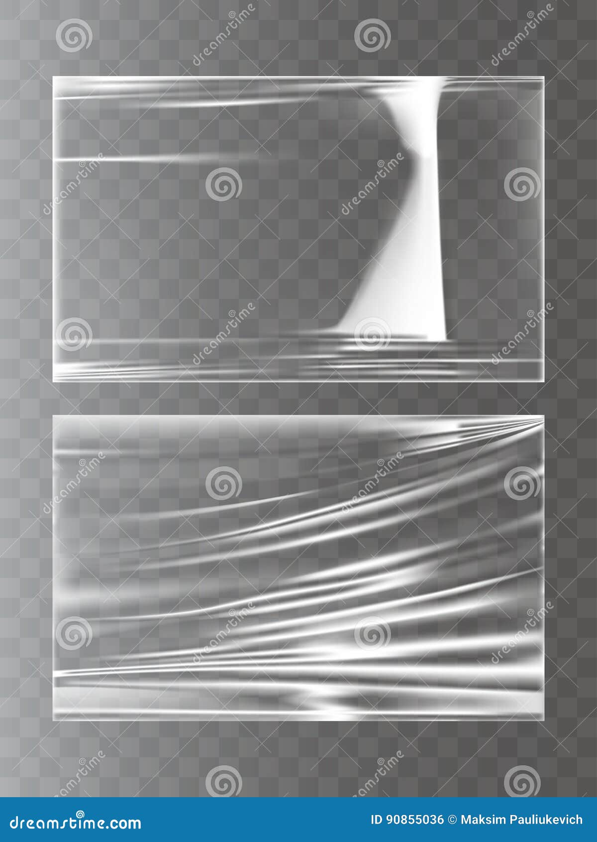 Vector Illustrations Of A Plastic Wrapping Stretch Film In A Realistic ...