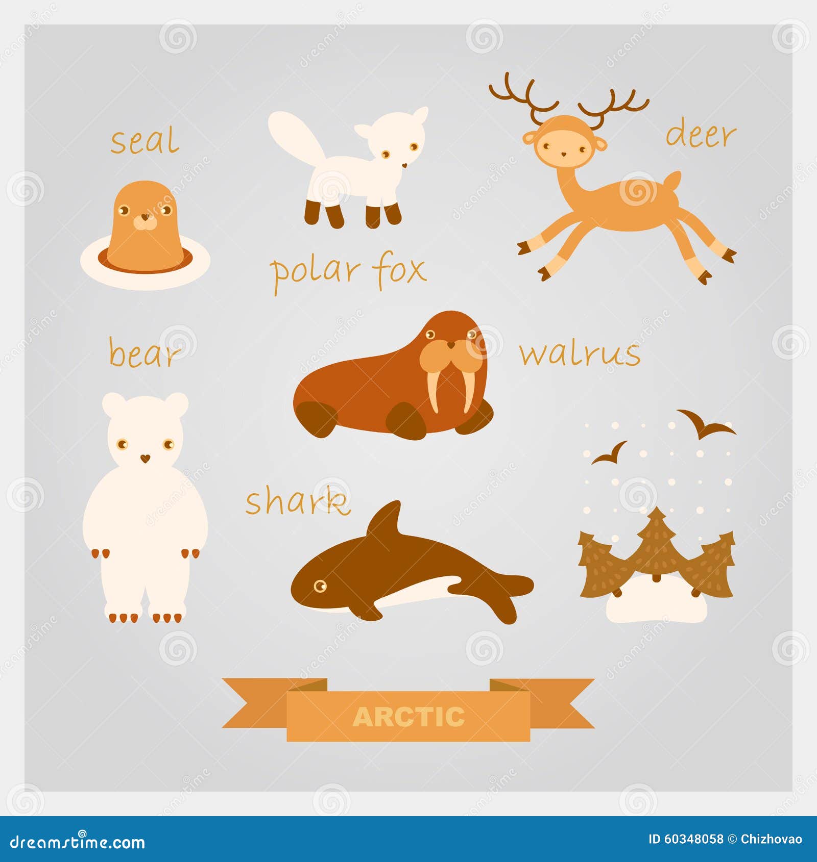 Vector Illustrations of Polar Animals Stock Vector - Illustration of ...