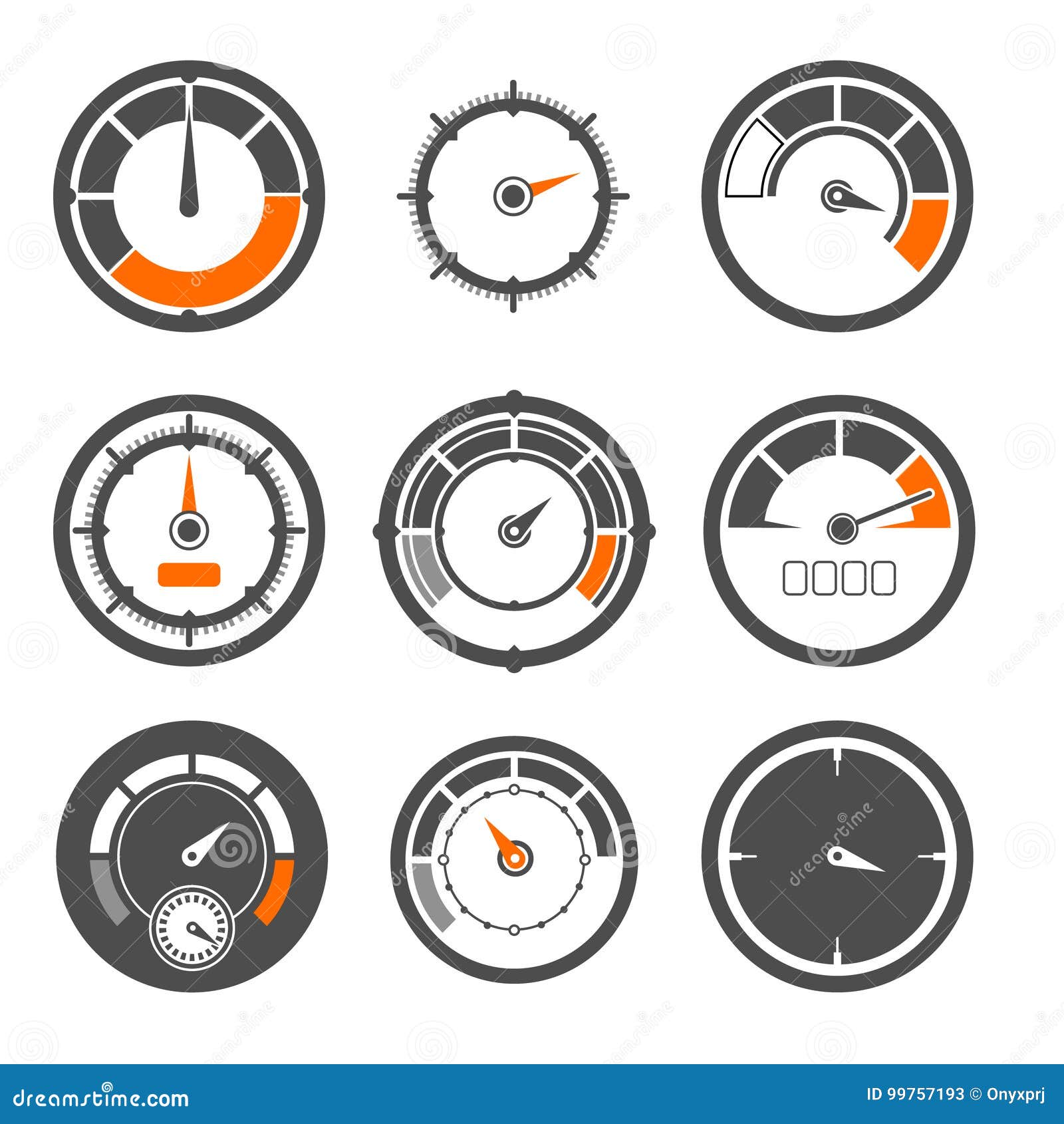 Speed Indicators Interface Measurement Set Meter Speedometer Dashboard ...