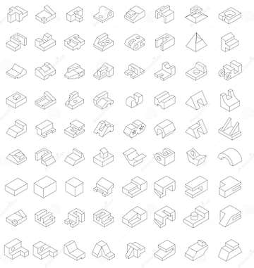 Isometric models - 1 stock vector. Illustration of hexagon - 210469245