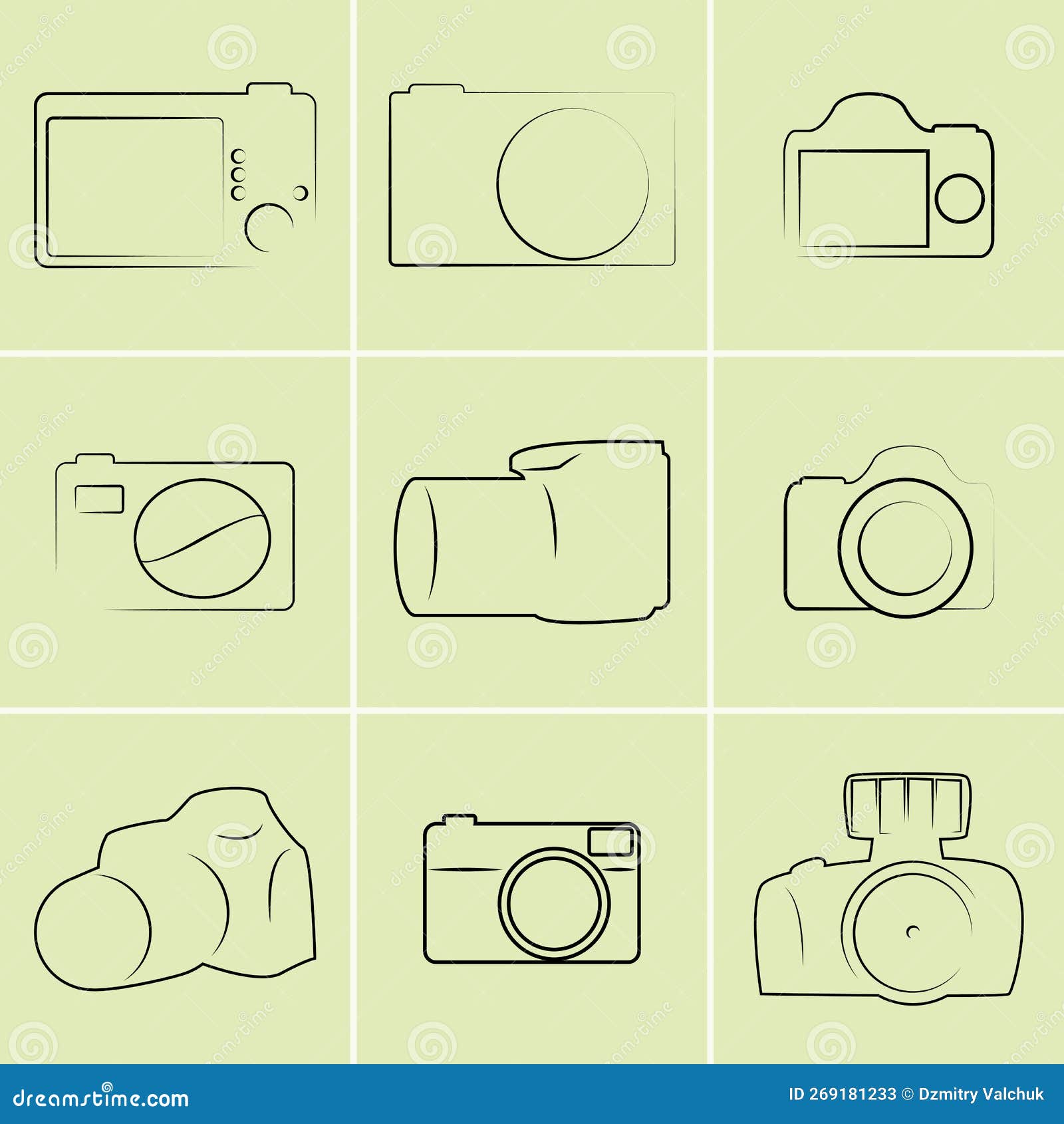 Vector Illustrations on the Theme of the Cameras Stock Vector ...