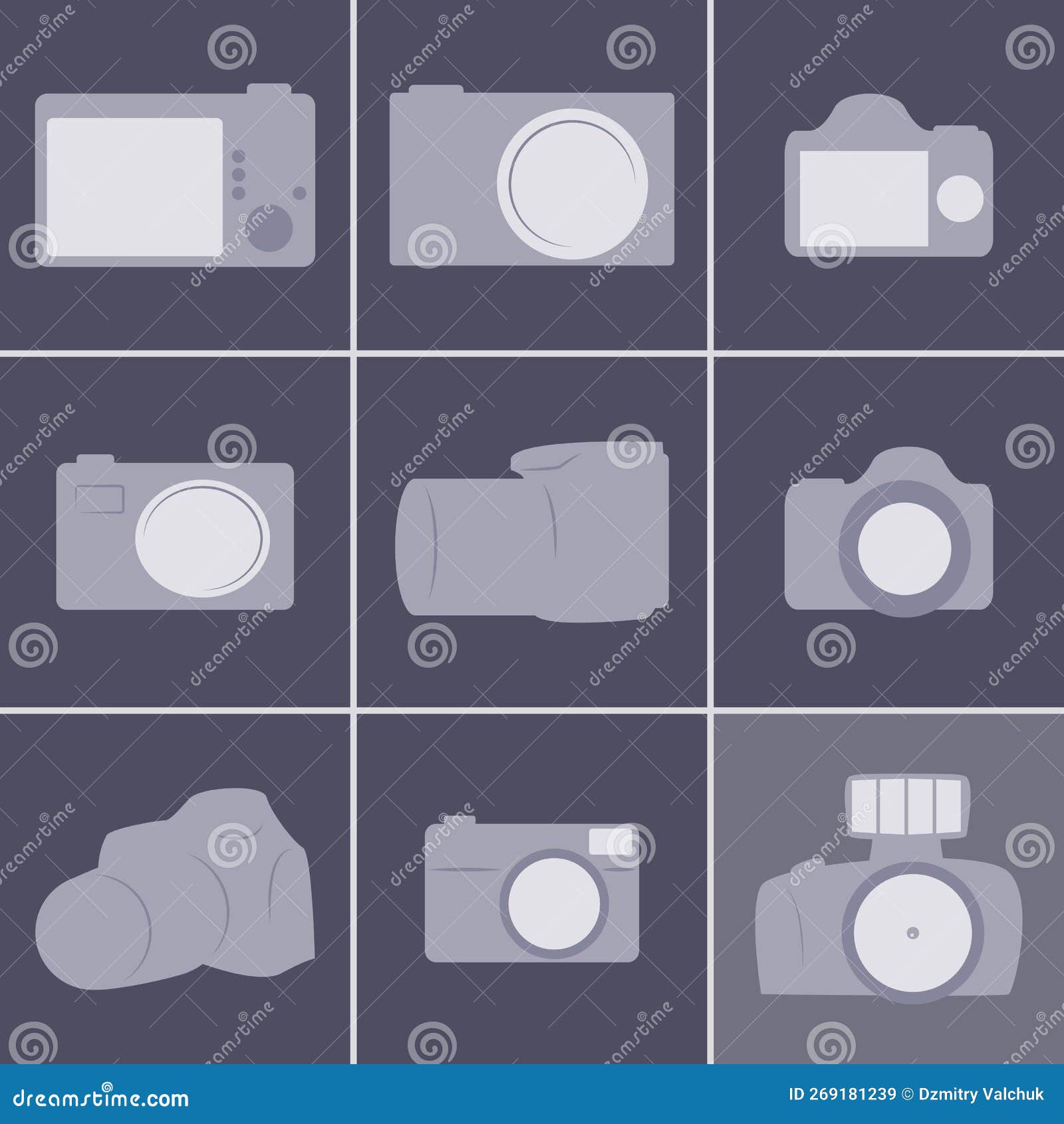 Vector Illustrations on the Theme of the Cameras Stock Vector ...