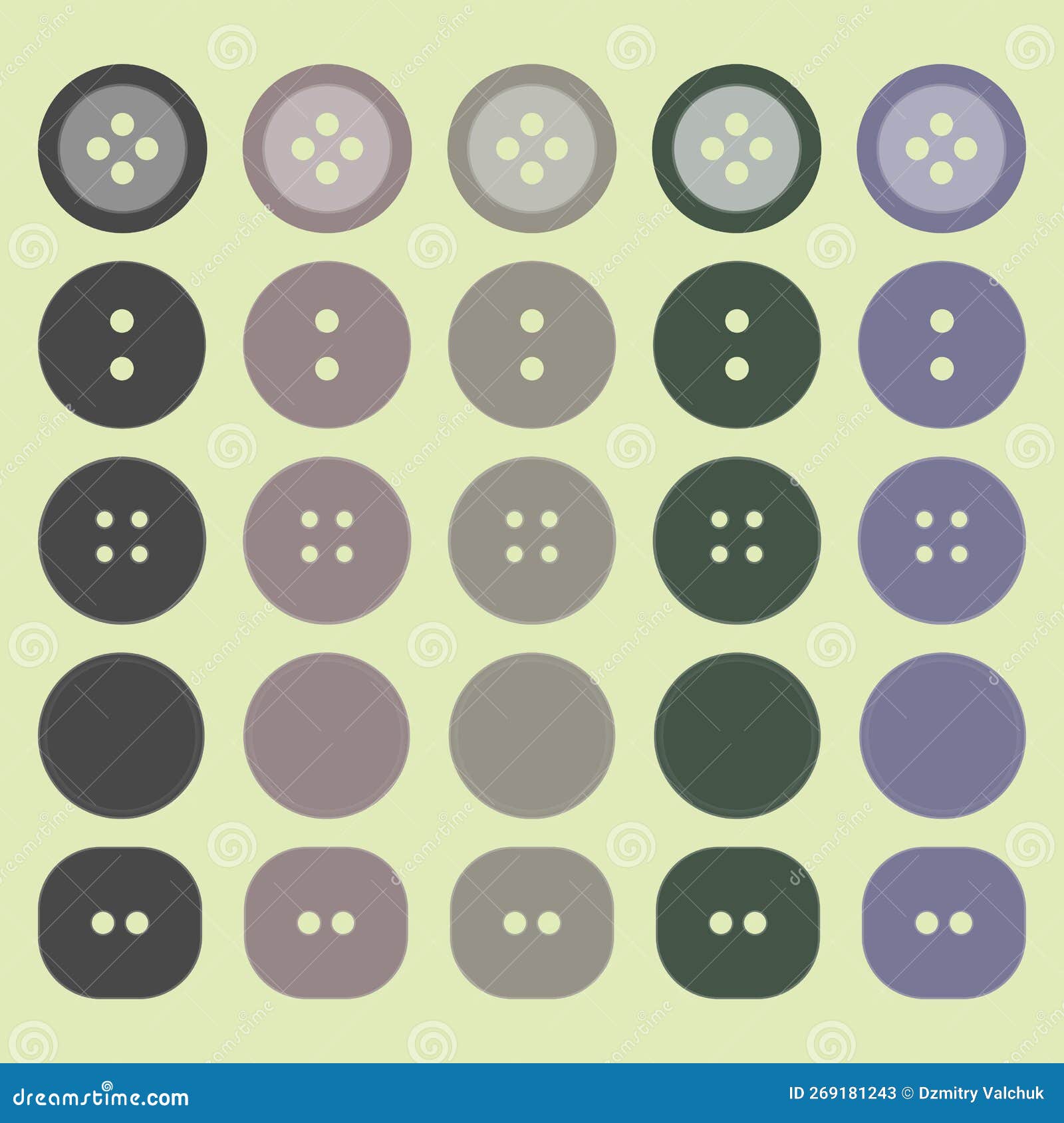 Vector Illustrations on the Theme Clasp, Button Stock Vector ...