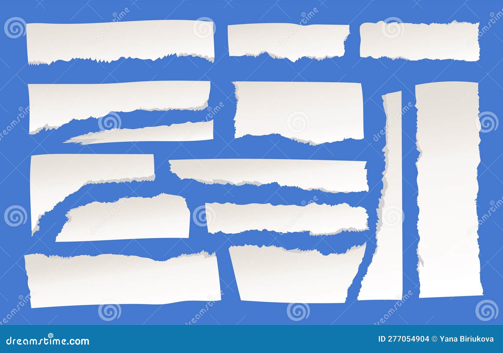14 Ripped Pieces of Paper. stock vector. Illustration of sheet - 277054904