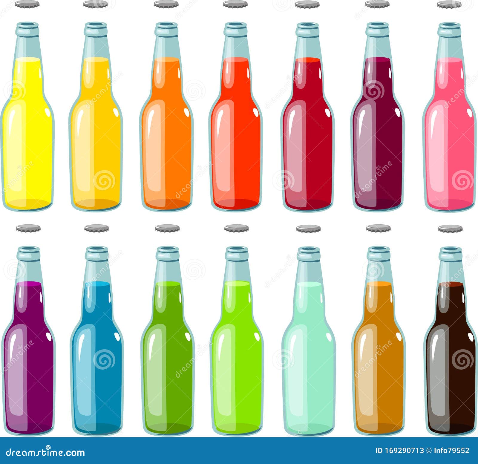 Vector Illustrations of Various Soda Bottles Stock Vector ...