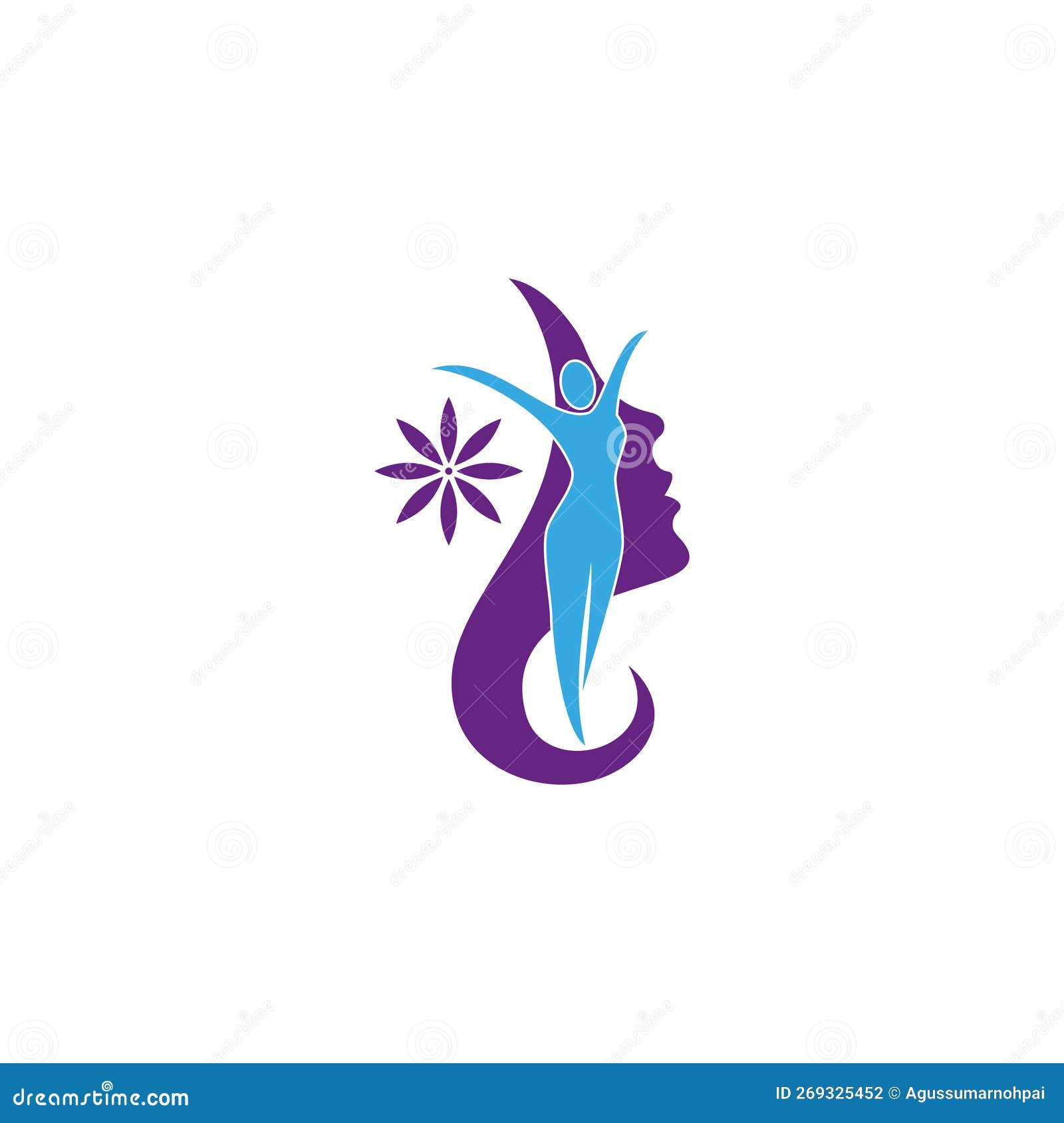 Vector Illustrations Of Women And Flowers For Icons Or Symbols Stock