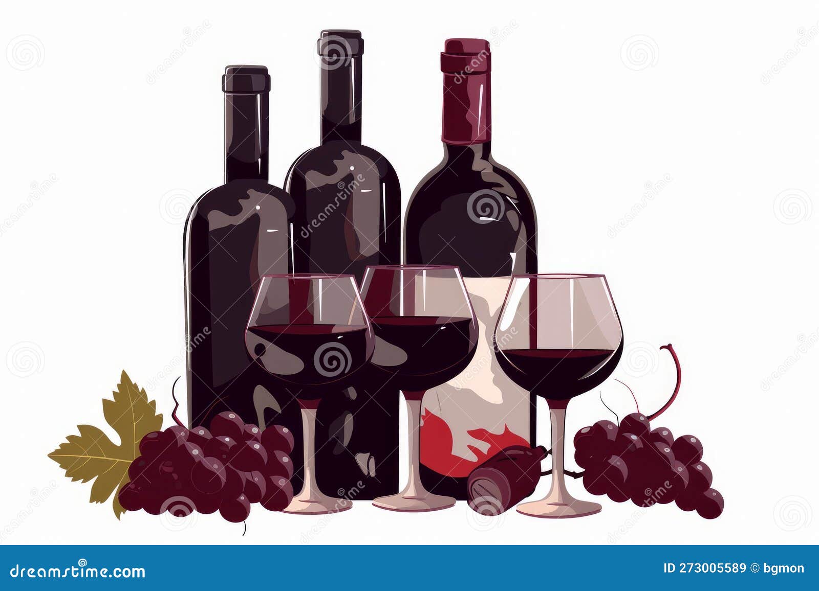 Vector Illustrative Visualization of Wine Glasses. Generative Ai Stock ...