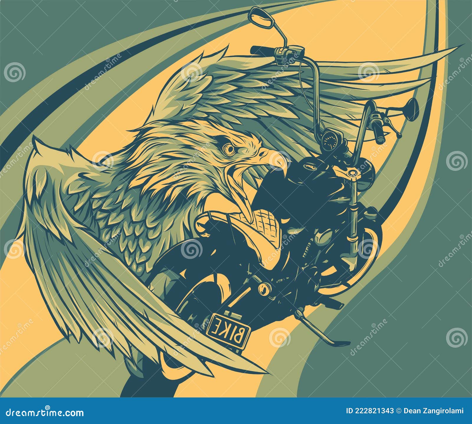 Vector Illustraton of Motorcycle with the Head Eagle Stock Vector ...