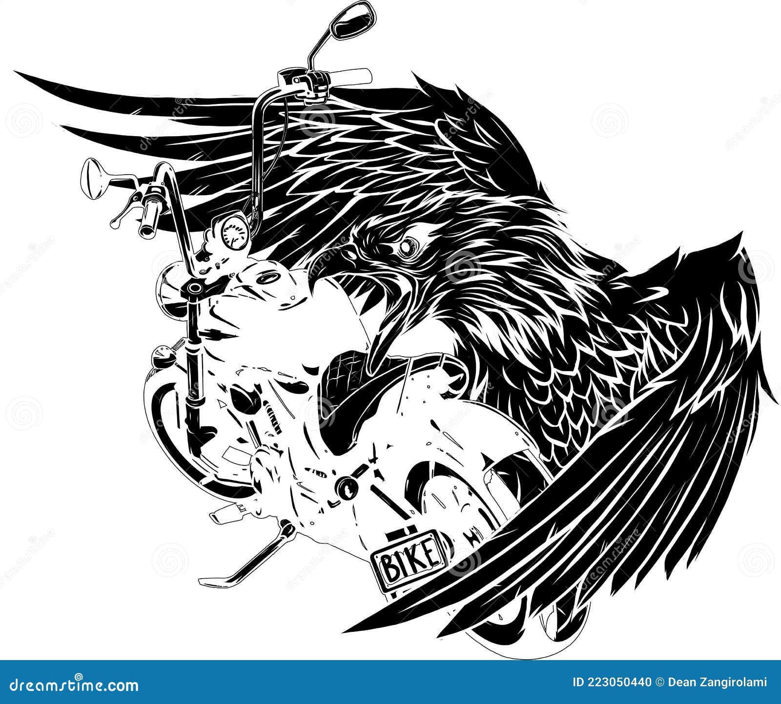 Vector Illustraton of Motorcycle with the Head Eagle Stock Vector ...