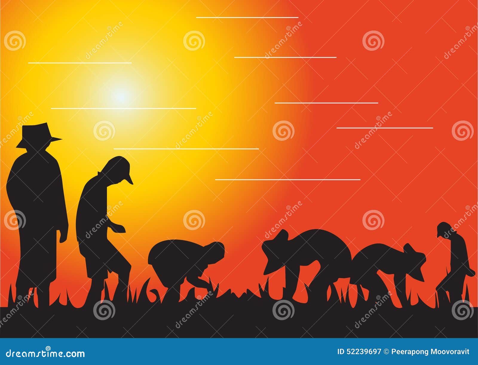 Vector Illustrator Farmer Farm Working Harvest Silhouette Concep Stock ...