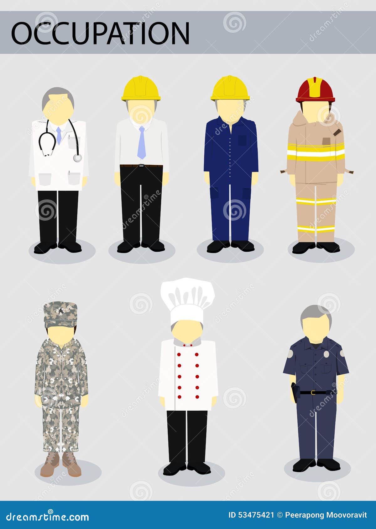 Vector Illustrator Job Occupation Work Concept Stock Vector ...