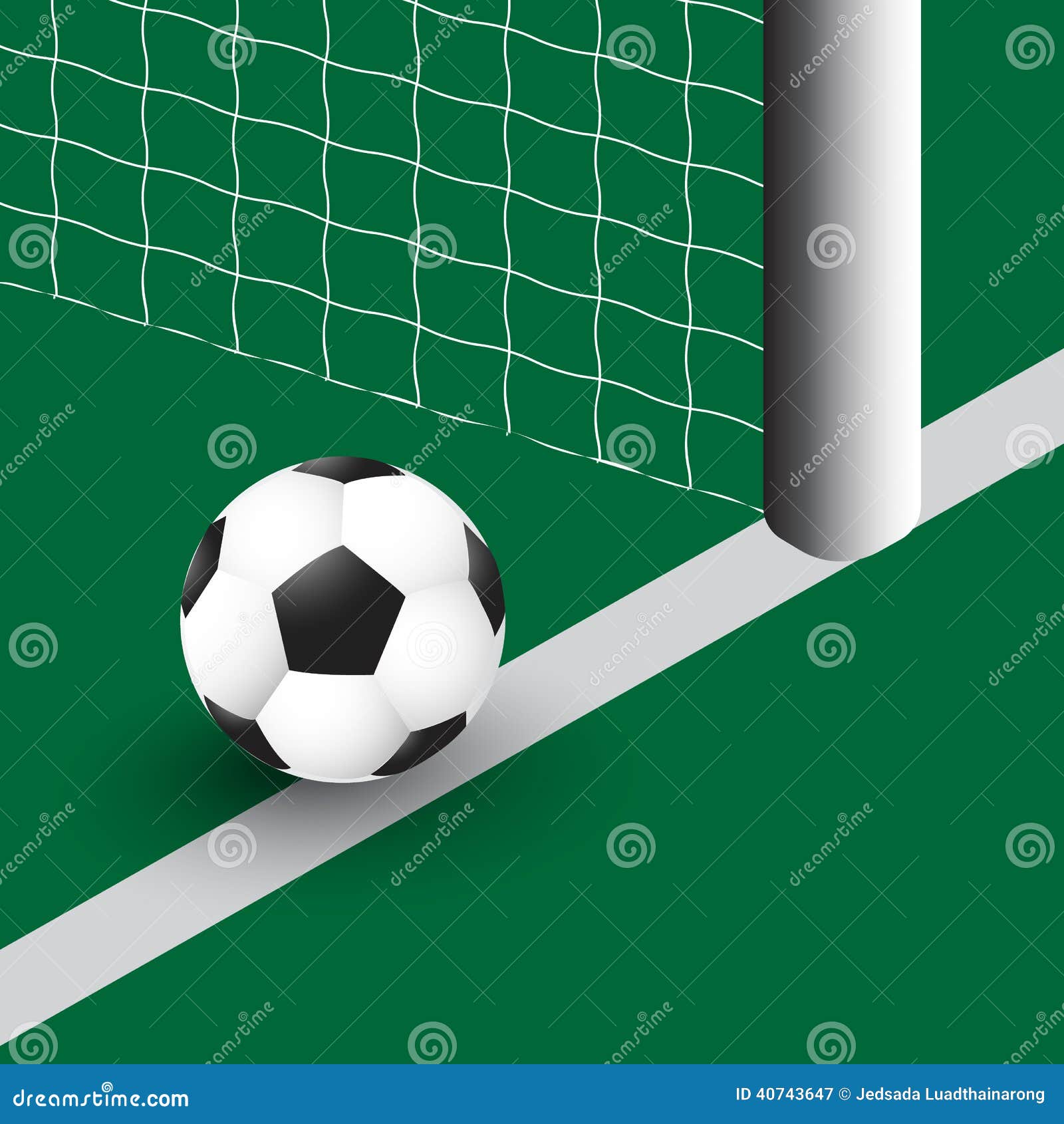 Vector Illustrator of Soccer Ball on the Goal Line Stock Vector ...