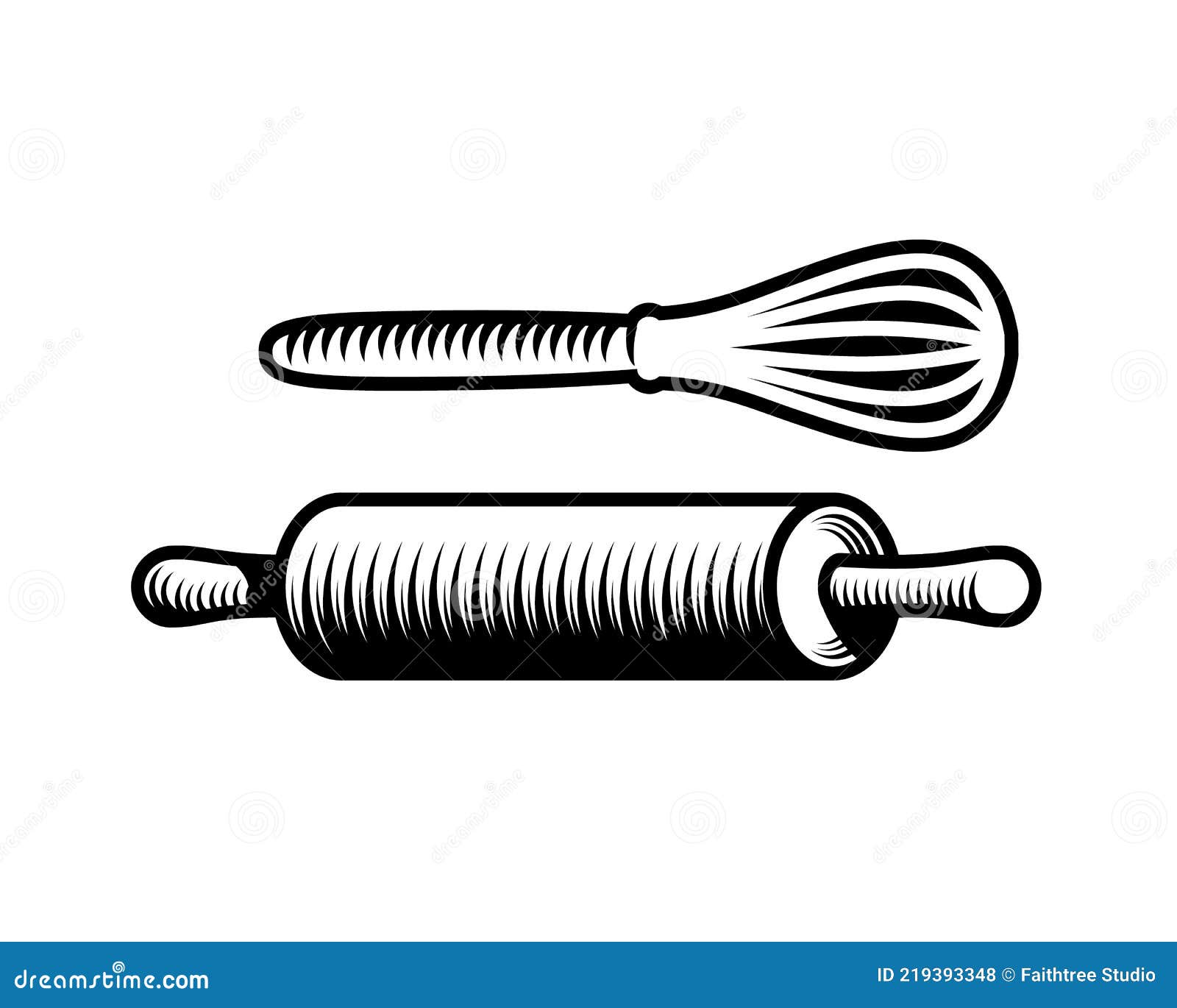 Vector Illustrator Whisker Rolling Pin Stock Vector - Illustration of ...