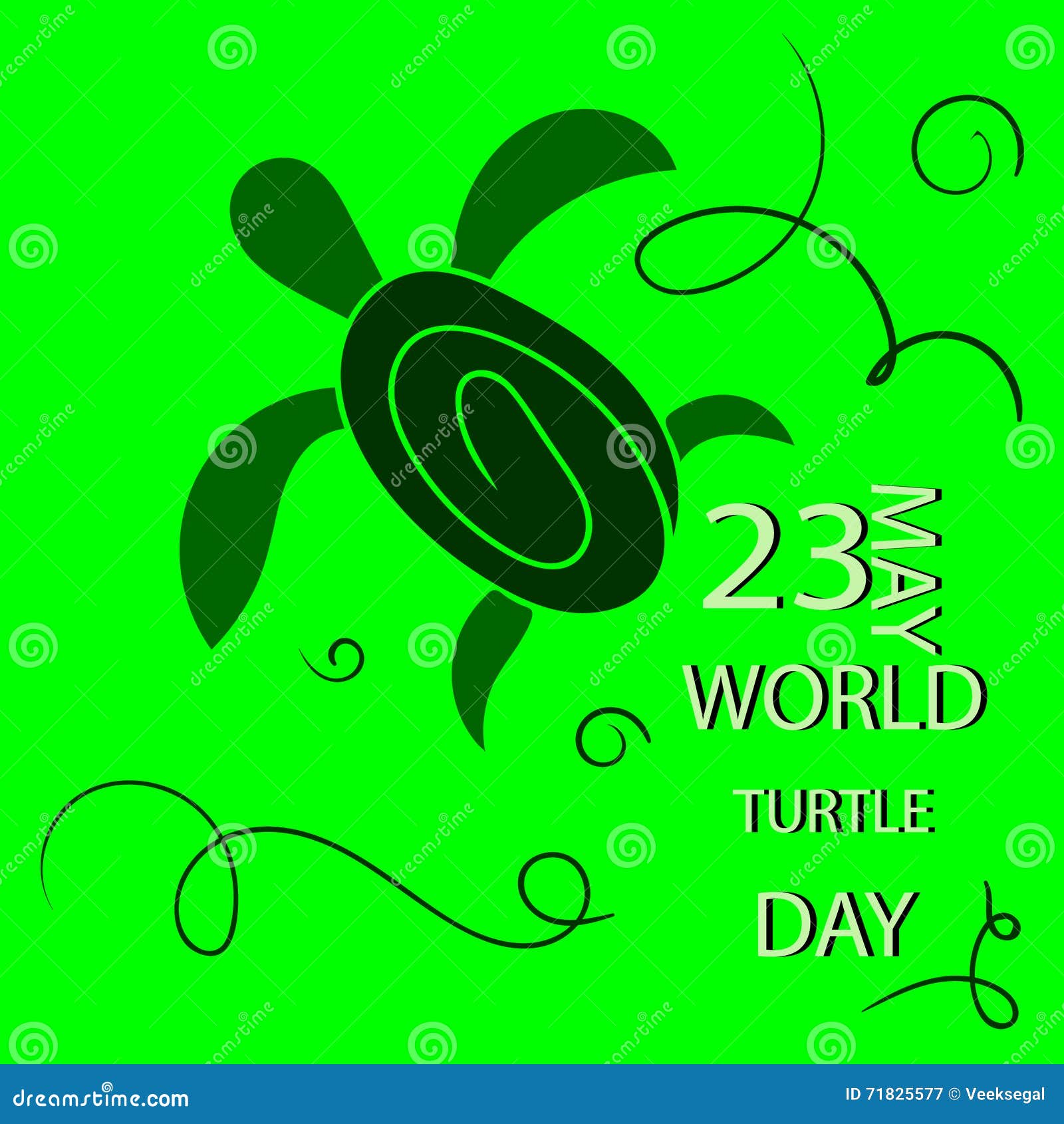 World Turtle Day Calligraphy Lettering With Cute Hand Drawn Turtles ...