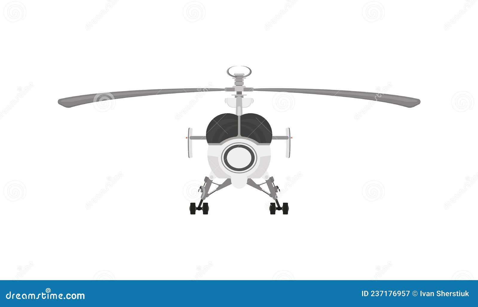 Helicopter Isolated. Front View. Vector Flat Style Illustration. Stock ...