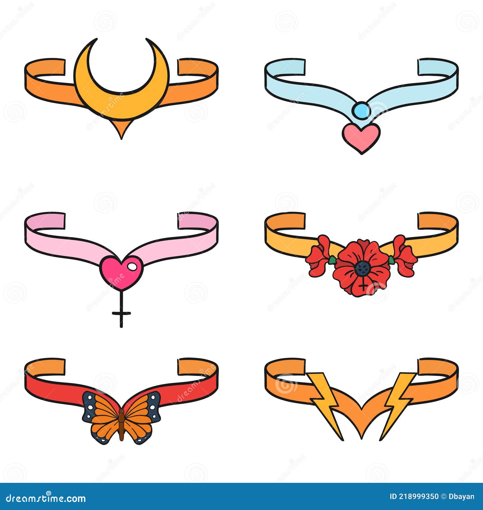 Cute Magic Tiaras or Diadems with Decors Stock Vector - Illustration of ...