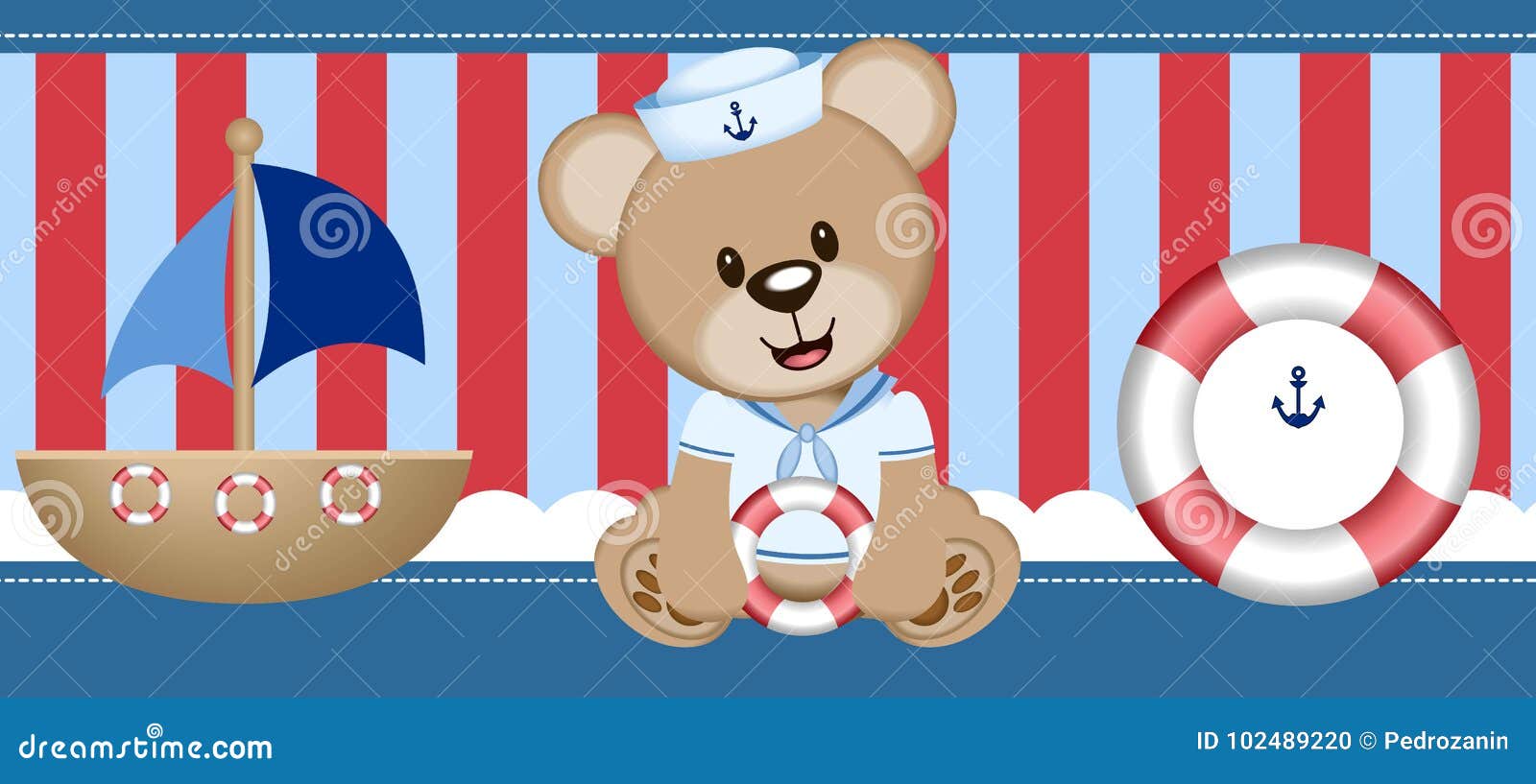 Sailor Bear Digital Clipart Vector Stock Vector - Illustration of ...