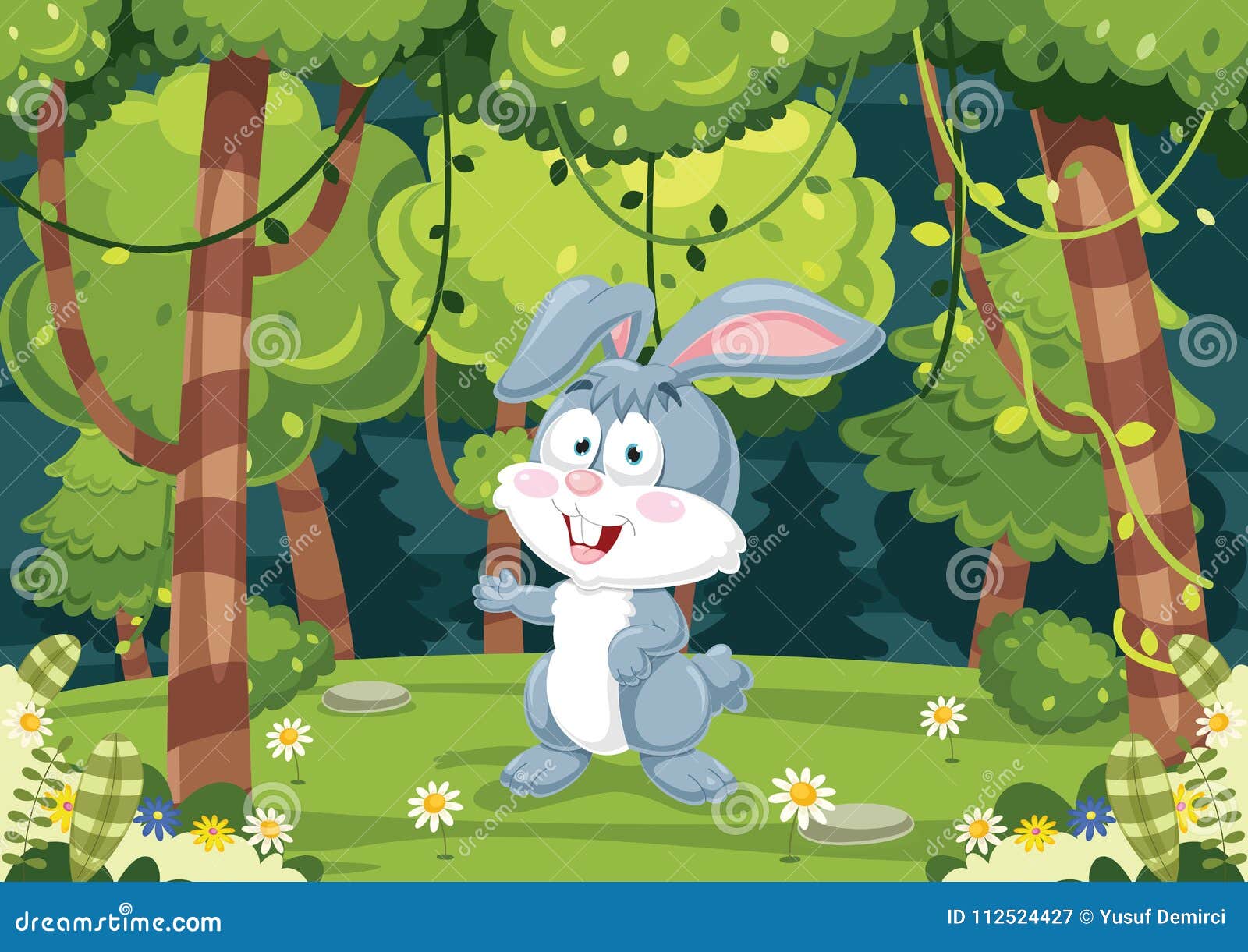 Vector Iluustration of Cartoon Rabbit Stock Vector - Illustration of ...