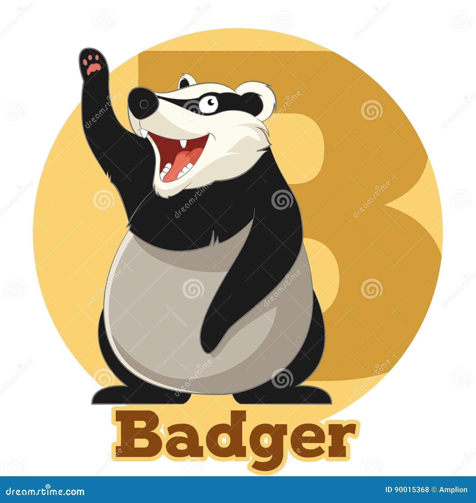 ABC Cartoon Badger stock vector. Illustration of badger - 90015368