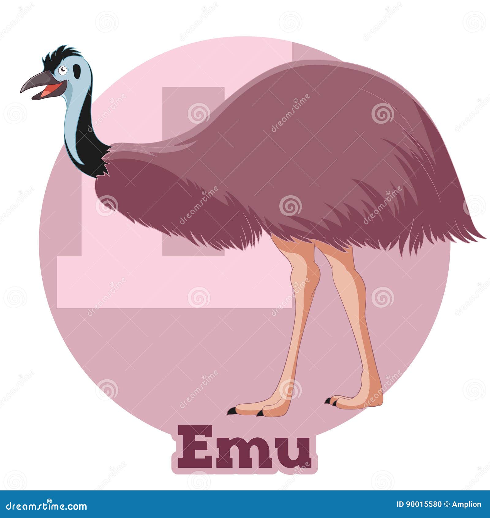 ABC Cartoon Emu stock vector. Illustration of education - 90015580