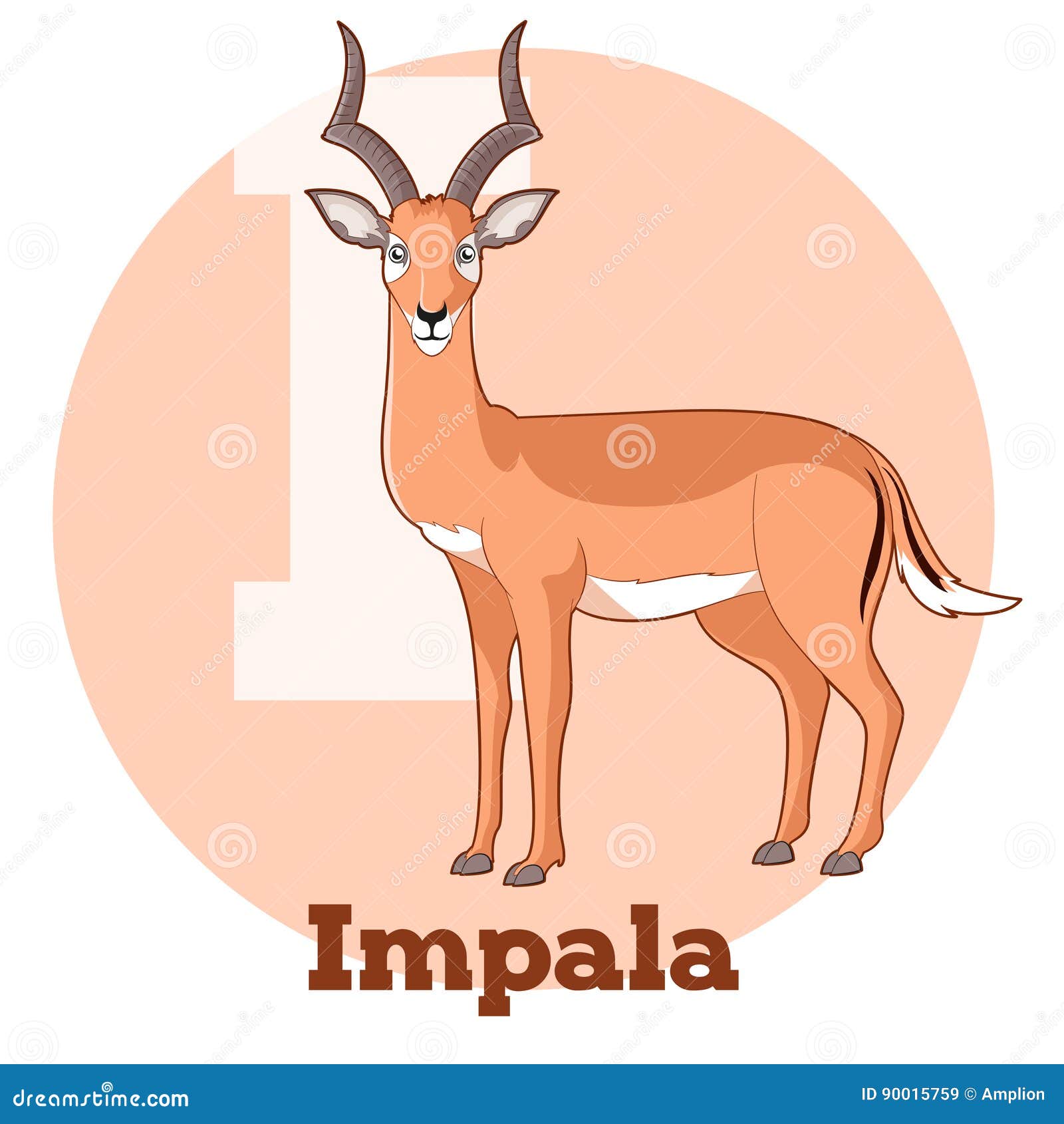 ABC Cartoon Impala stock vector. Illustration of education - 90015759